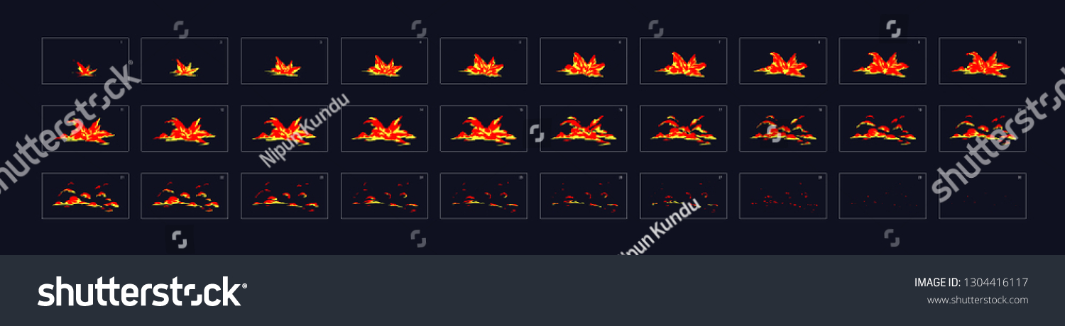Fire Explosion Effect Fire Animation Effect: เวกเตอร์สต็อก (ปลอดค่า ...