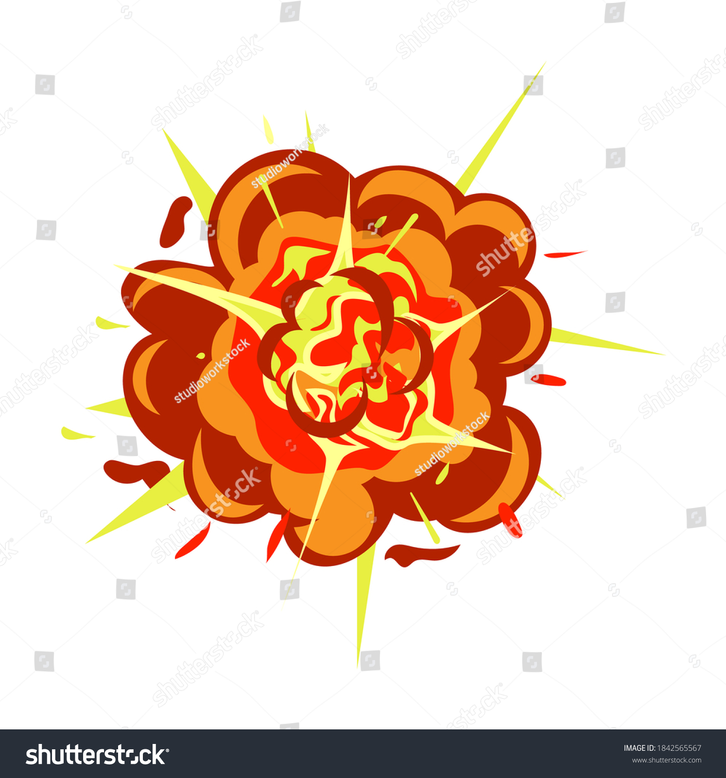 Fire Explosion Vector Fire Flame Explosion Stock Vector (Royalty Free ...