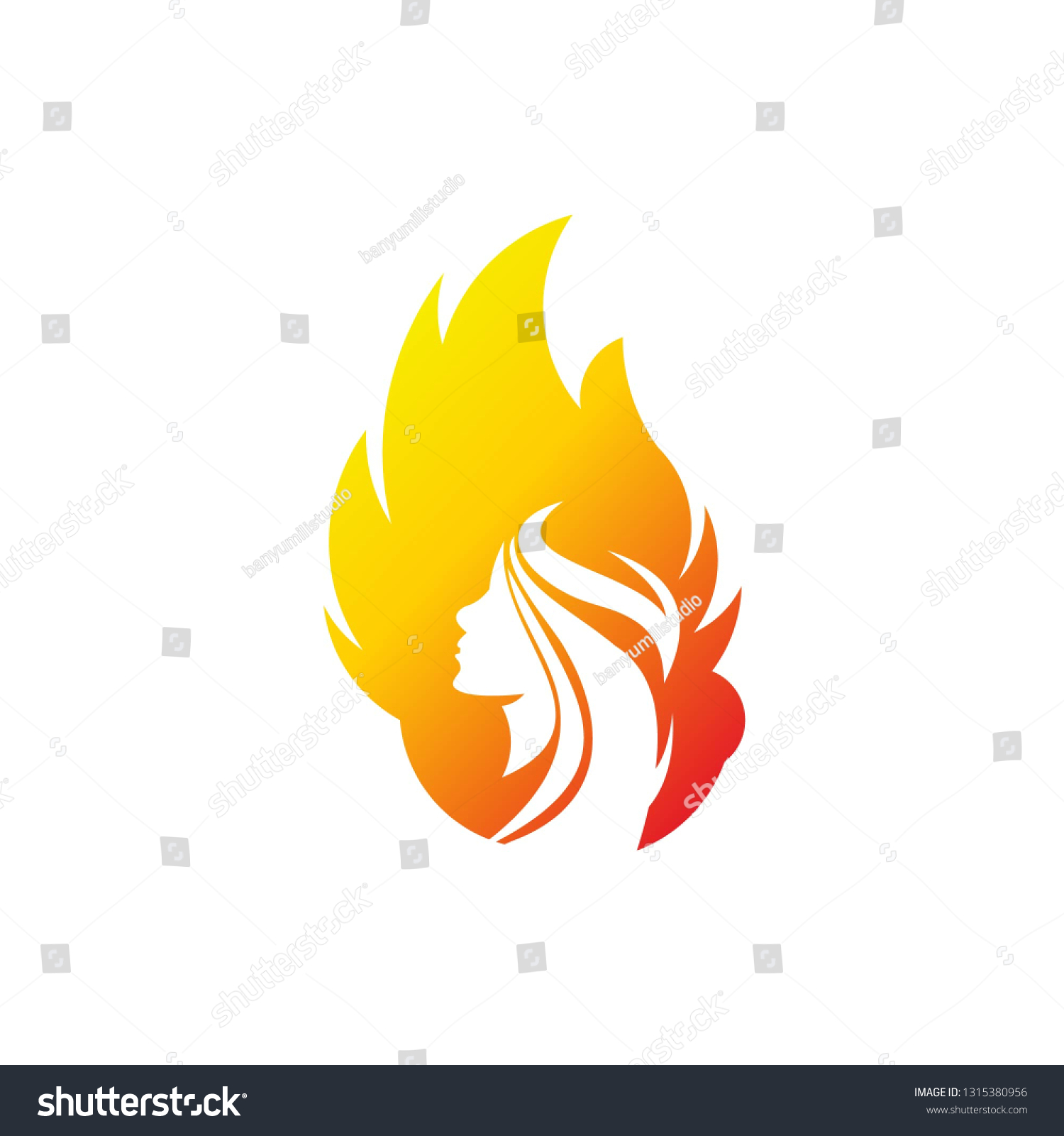 Fire Face Logo Template Stock Vector (Royalty Free) 1315380956