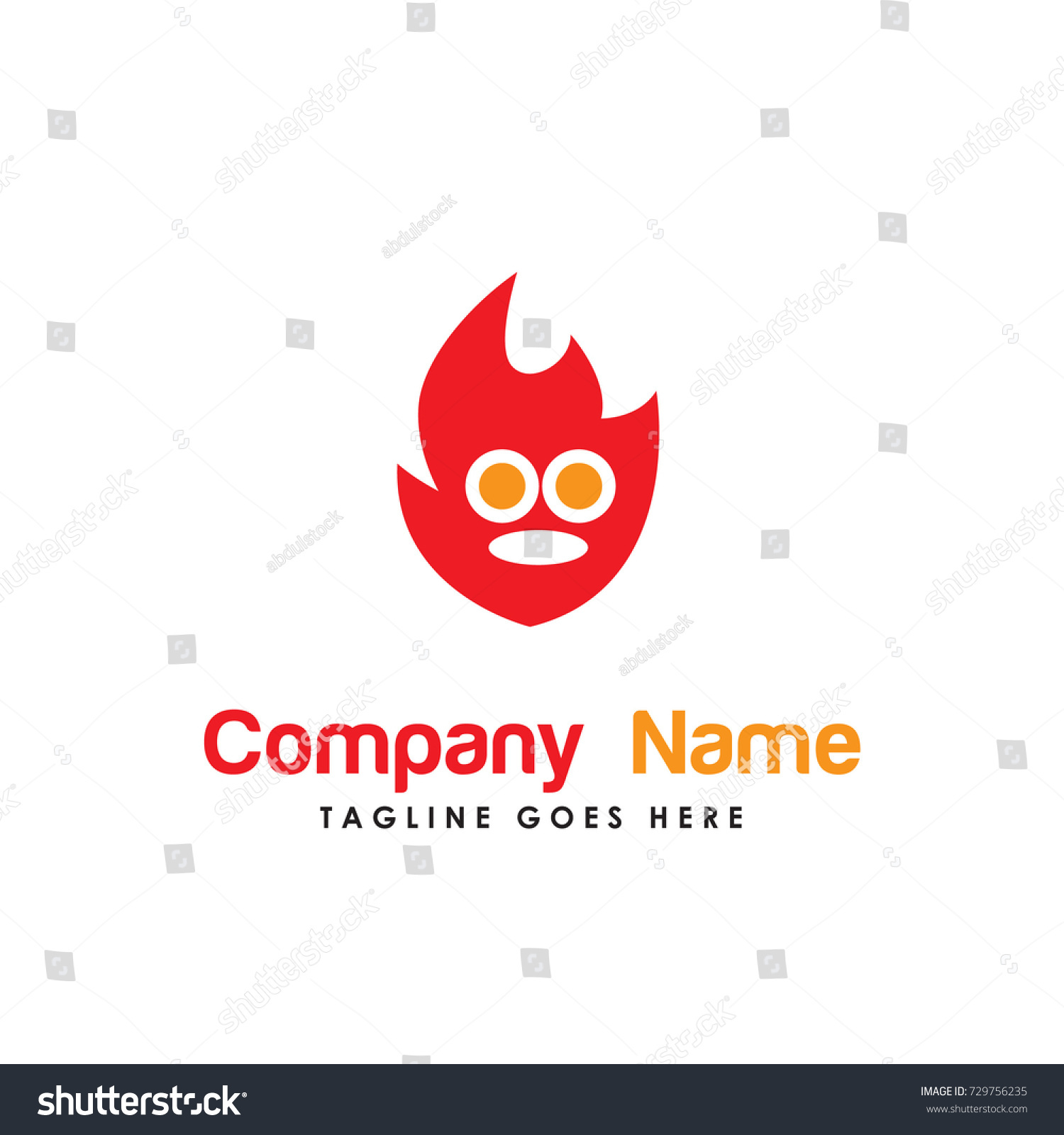 Fire Face Logo Template Stock Vector (Royalty Free) 729756235