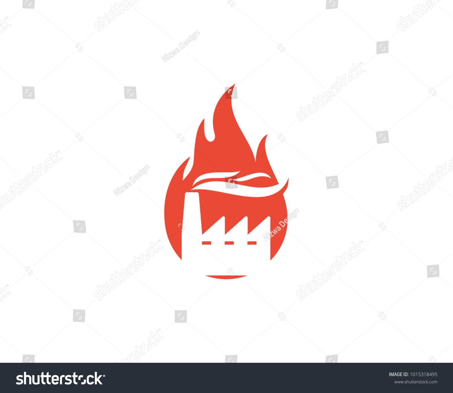 Fire Factory Icon Logo Design Element Stock Vector (Royalty Free ...