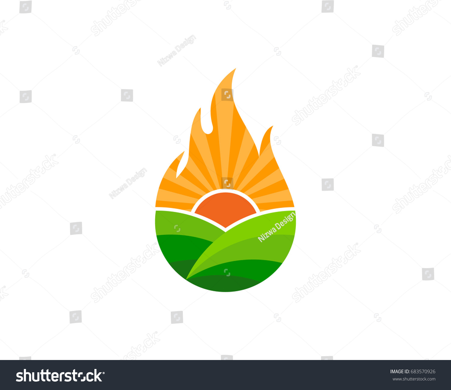 Fire Farm Icon Logo Design Element Stock Vector (Royalty Free ...