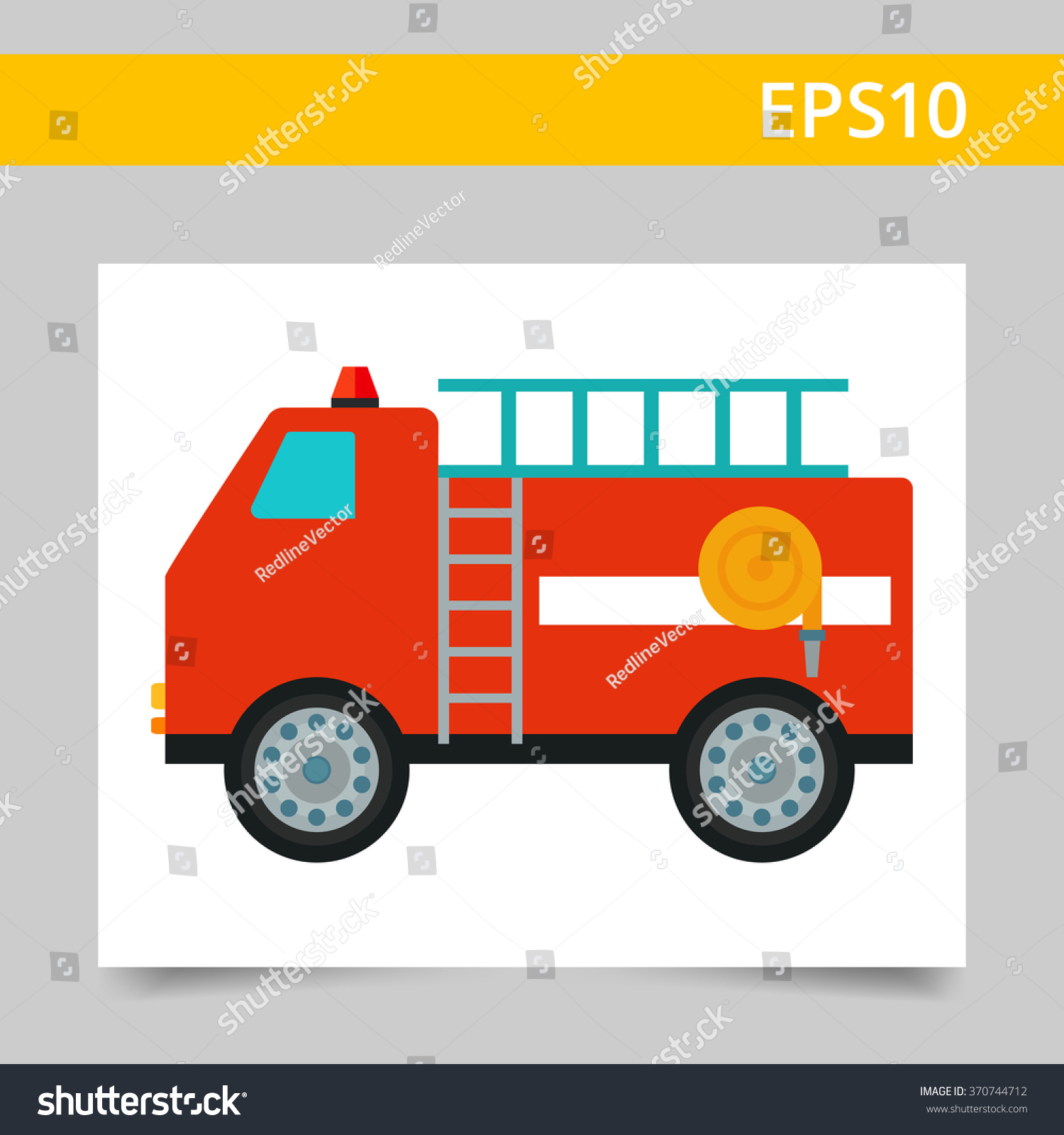 Fire Fighting Vehicle Icon Stock Vector (Royalty Free) 370744712