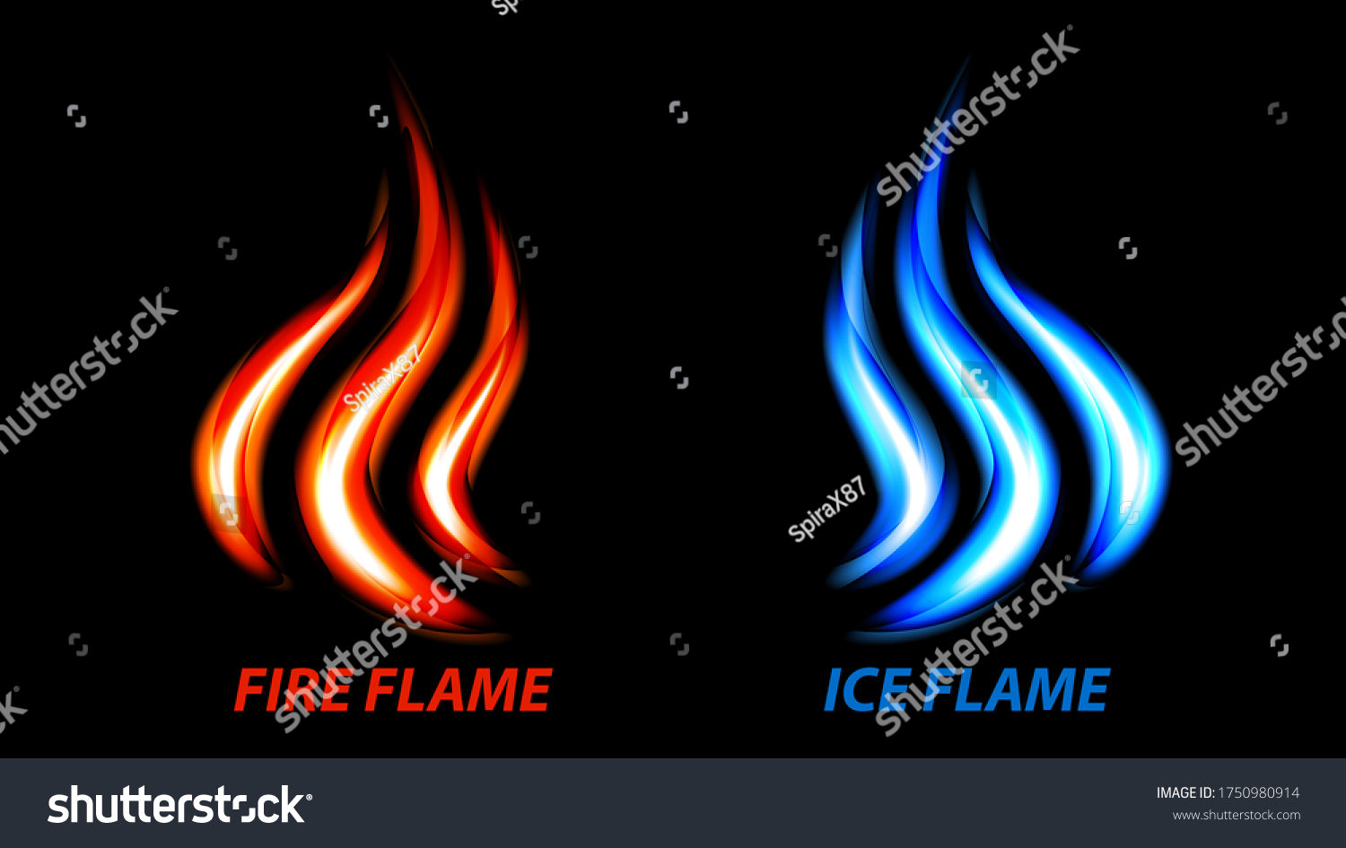 Fire Flame Ice Flame Vector Icon Stock Vector (Royalty Free) 1750980914