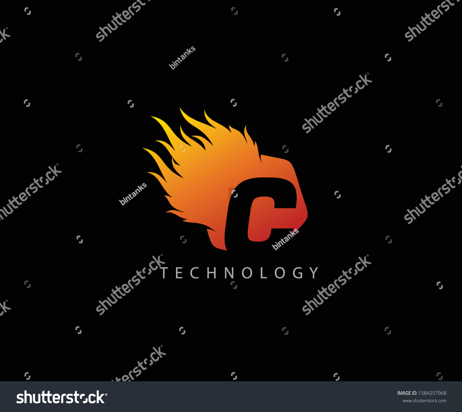 Fire Flame C Letter Logo Icon Stock Vector (Royalty Free) 1584257968 ...