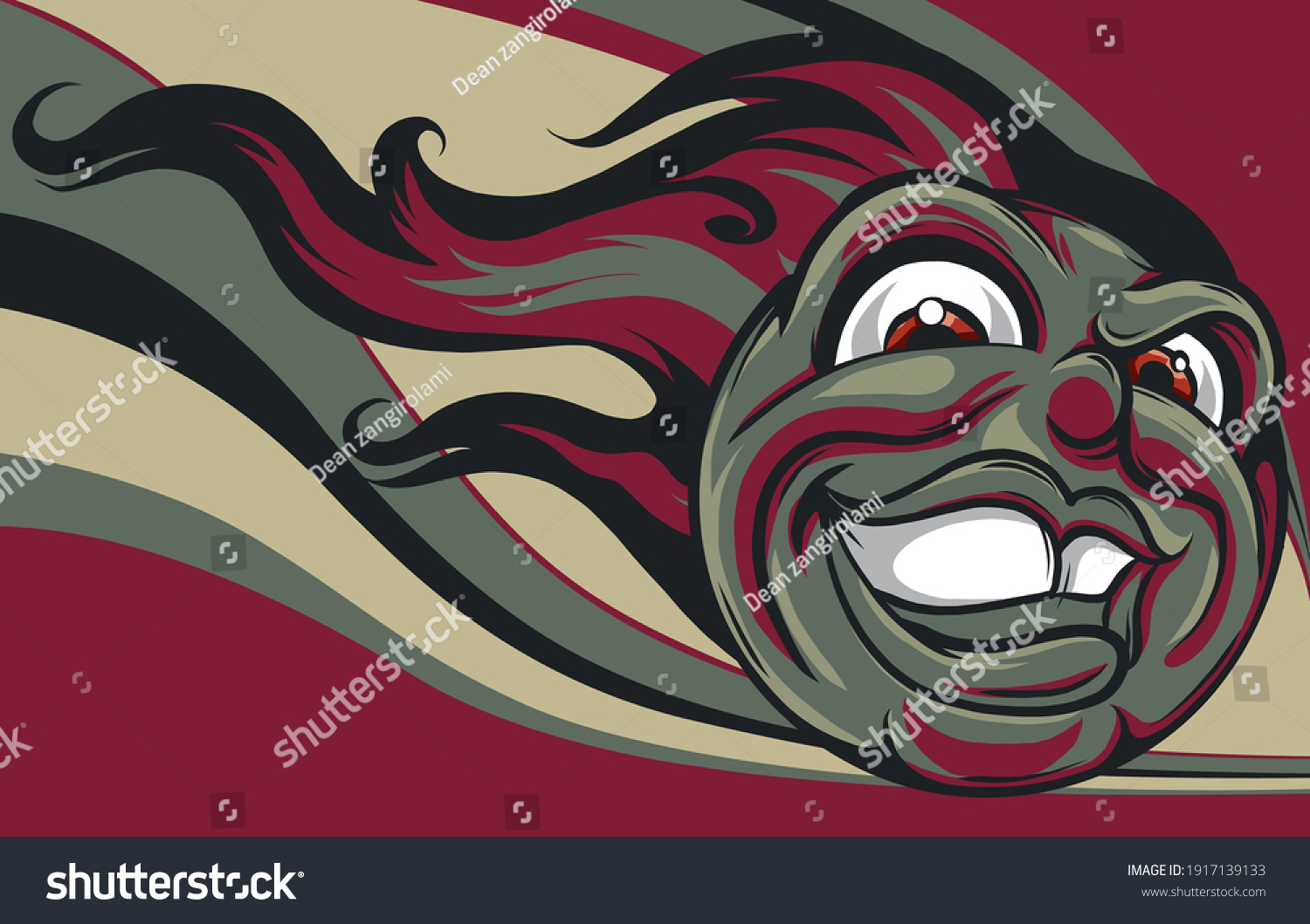 Fire Flame Face Hot Small Flames Stock Vector (Royalty Free) 1917139133