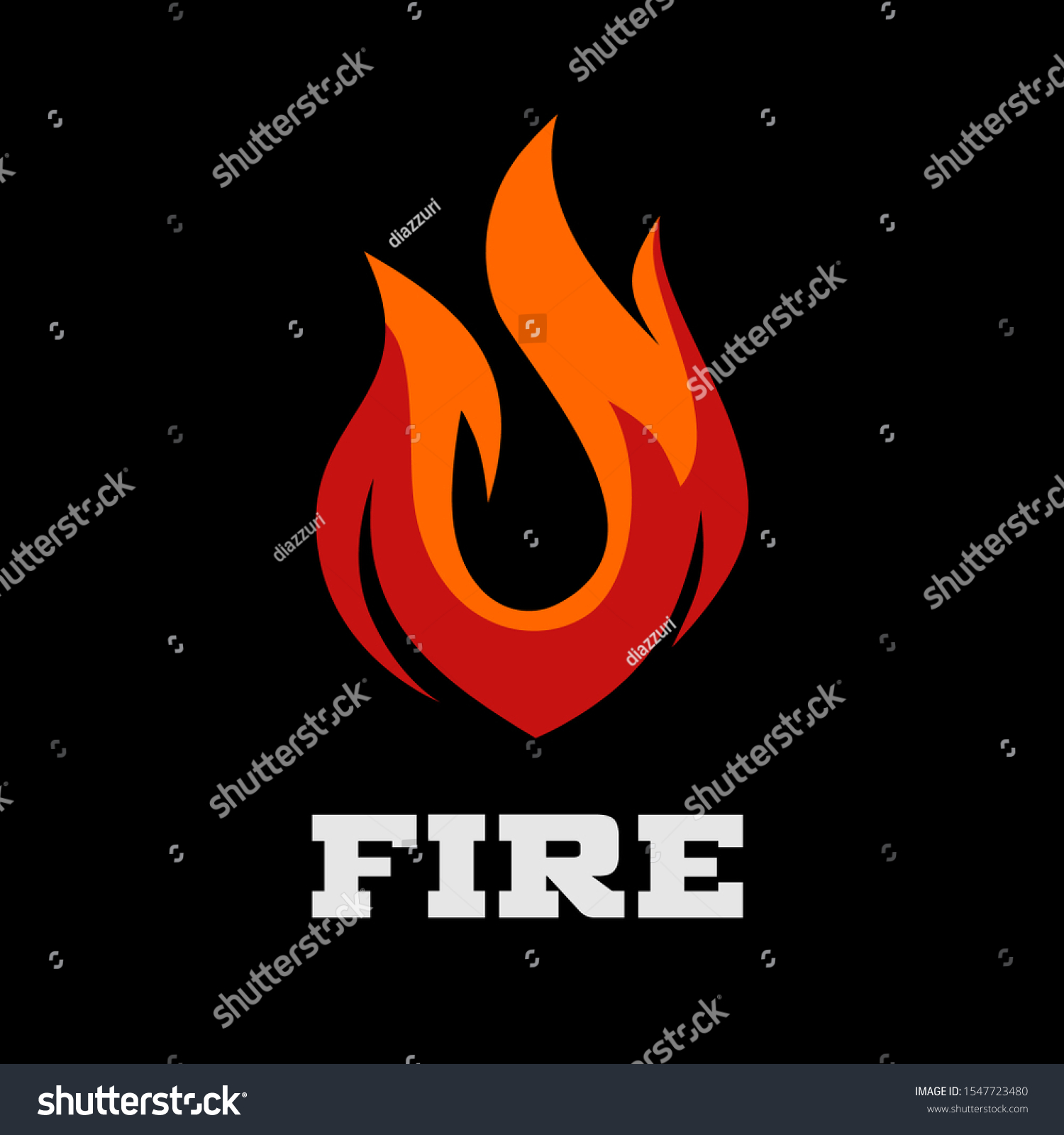 Fire Flame Logo Design Vector Template Stock Vector (Royalty Free ...