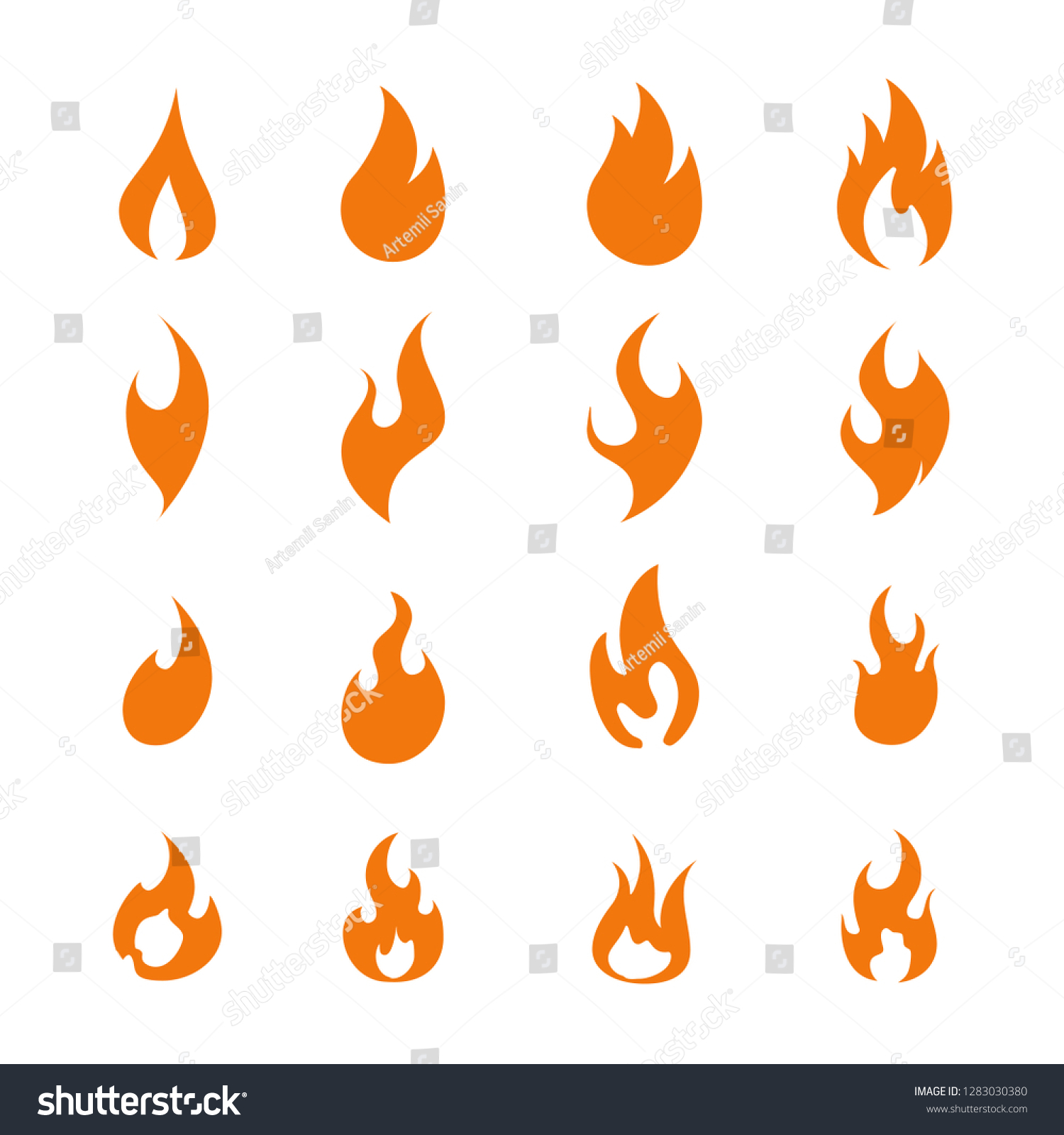 Ensemble d'icônes de logo de flamme : image vectorielle de stock (libre ...