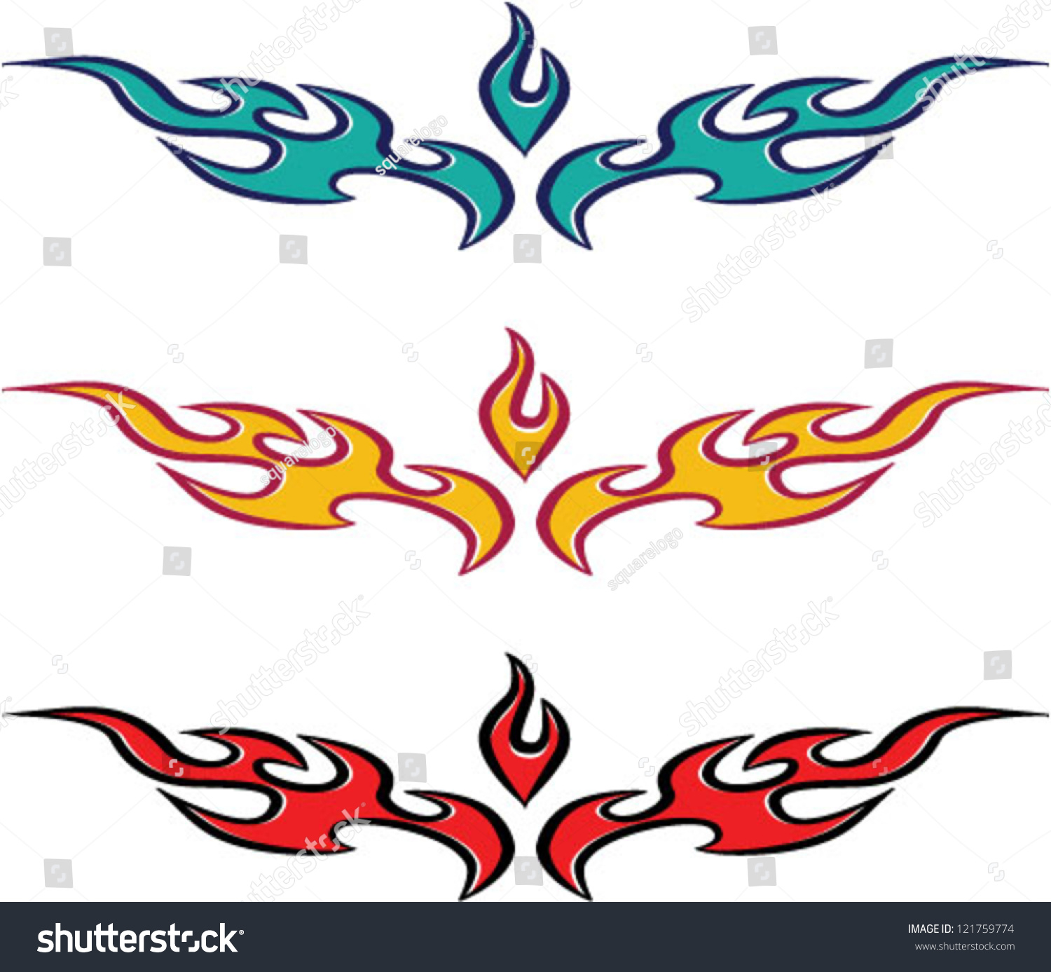 Fire Flame Tattoo Design Stock Vector (Royalty Free) 121759774 ...