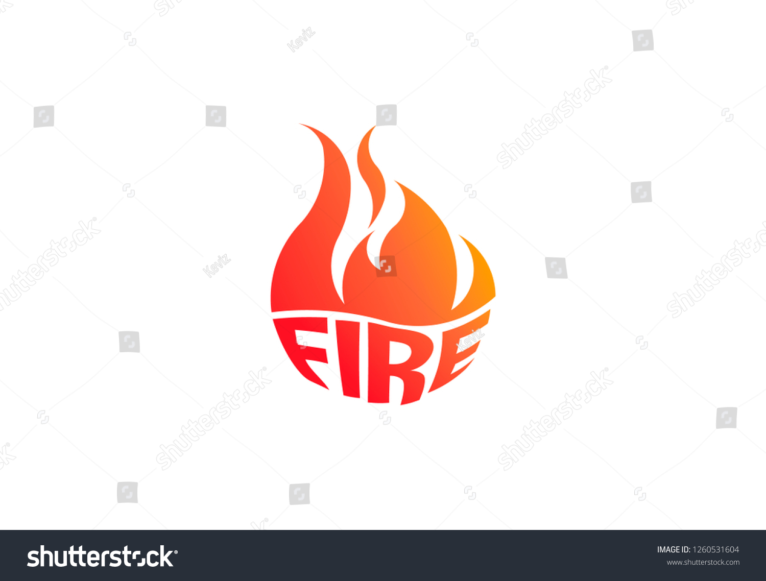 Fire Flame Negative Space Vector Logo Stock Vector (Royalty Free ...