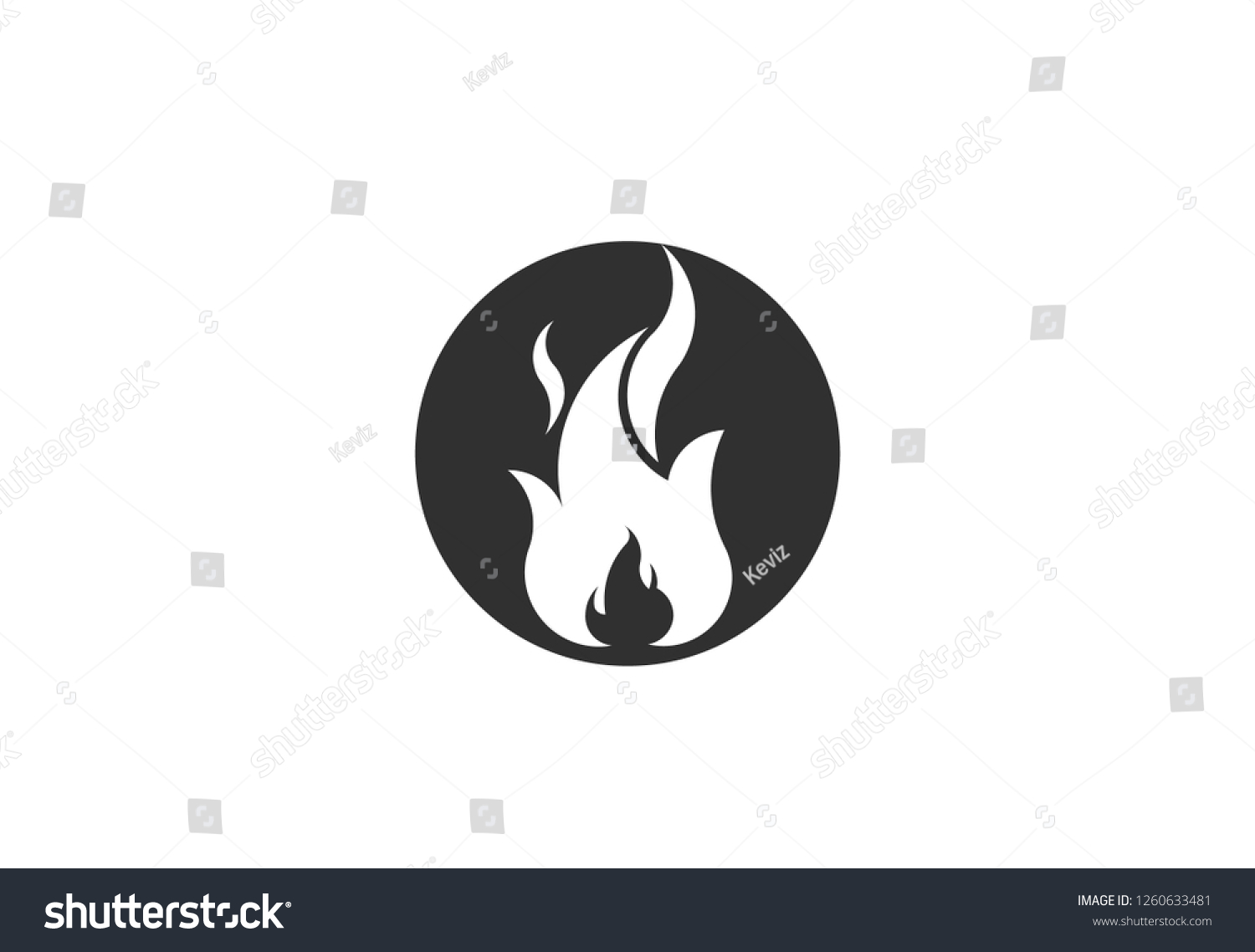 Fire Flame Negative Space Vector Logo Stock Vector (Royalty Free ...