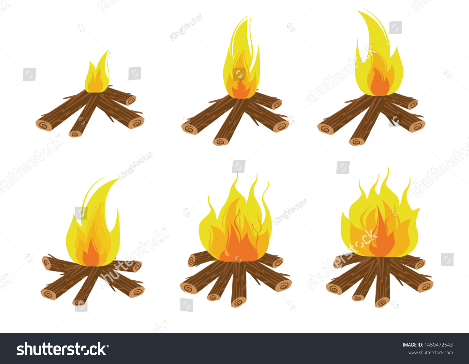 Fire Flames Bonfire Vector Illustration Stock Vector (Royalty Free ...