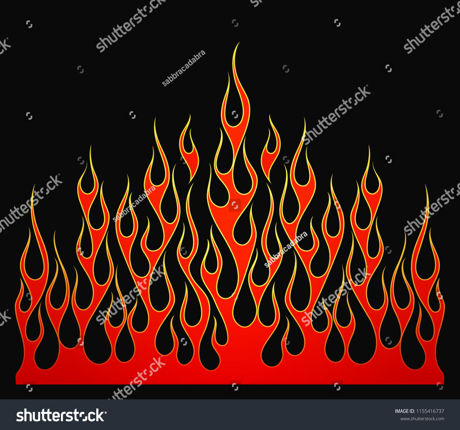 Fire Flames Red Yellow Gradient Colored Stock Vector (Royalty Free ...