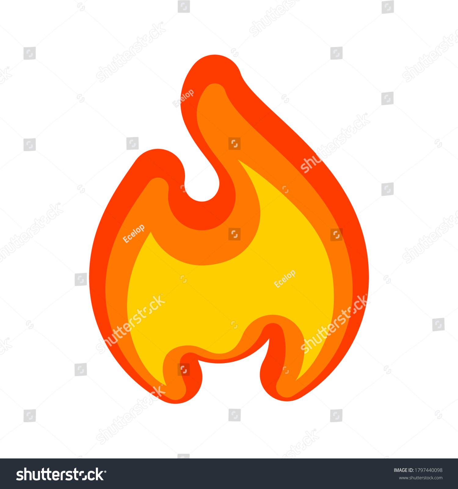 Fire Flames Red Yellow Icon Vector Stock Vector (Royalty Free ...