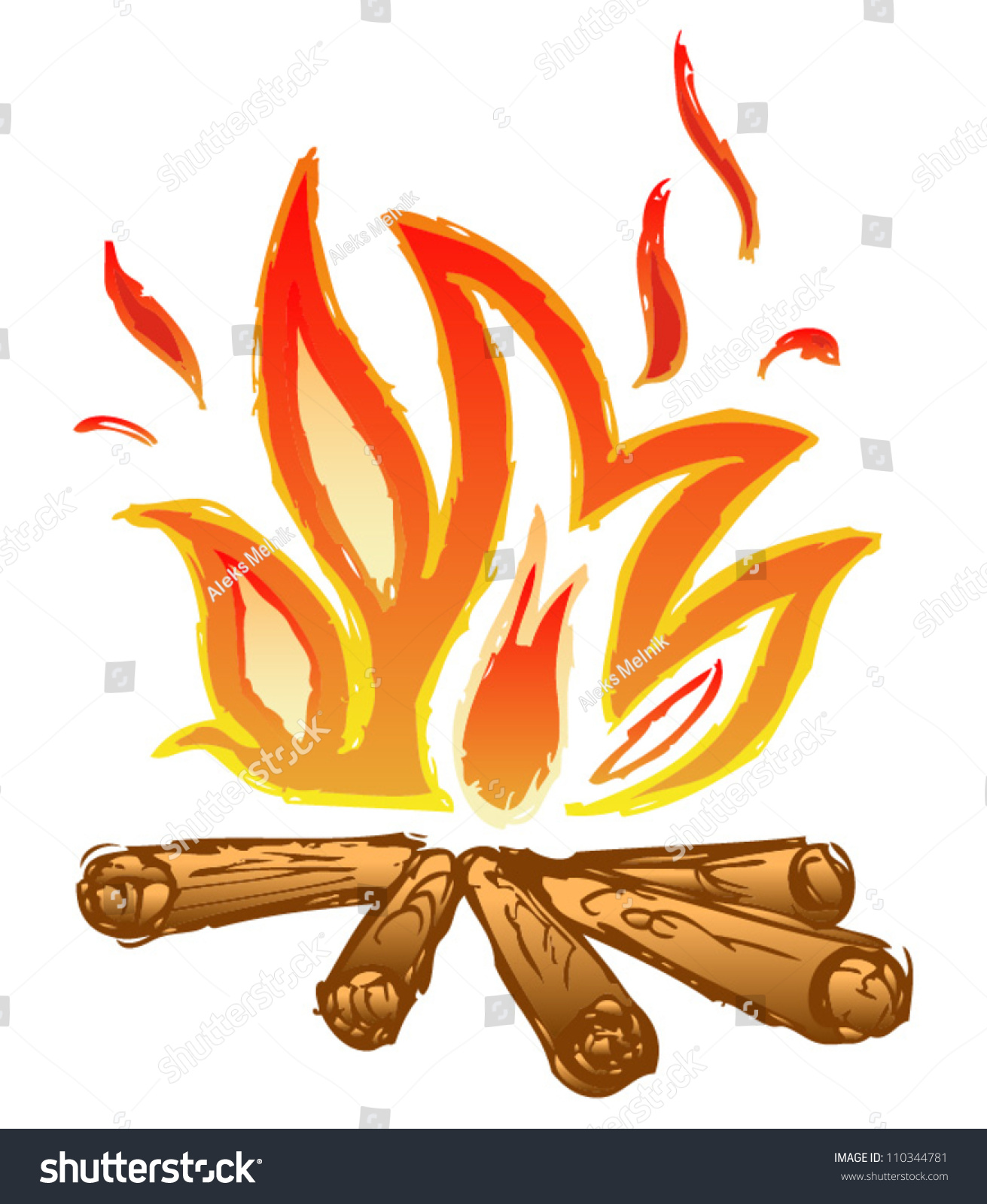 Fire Flames Sketch Stock Vector (Royalty Free) 110344781 | Shutterstock