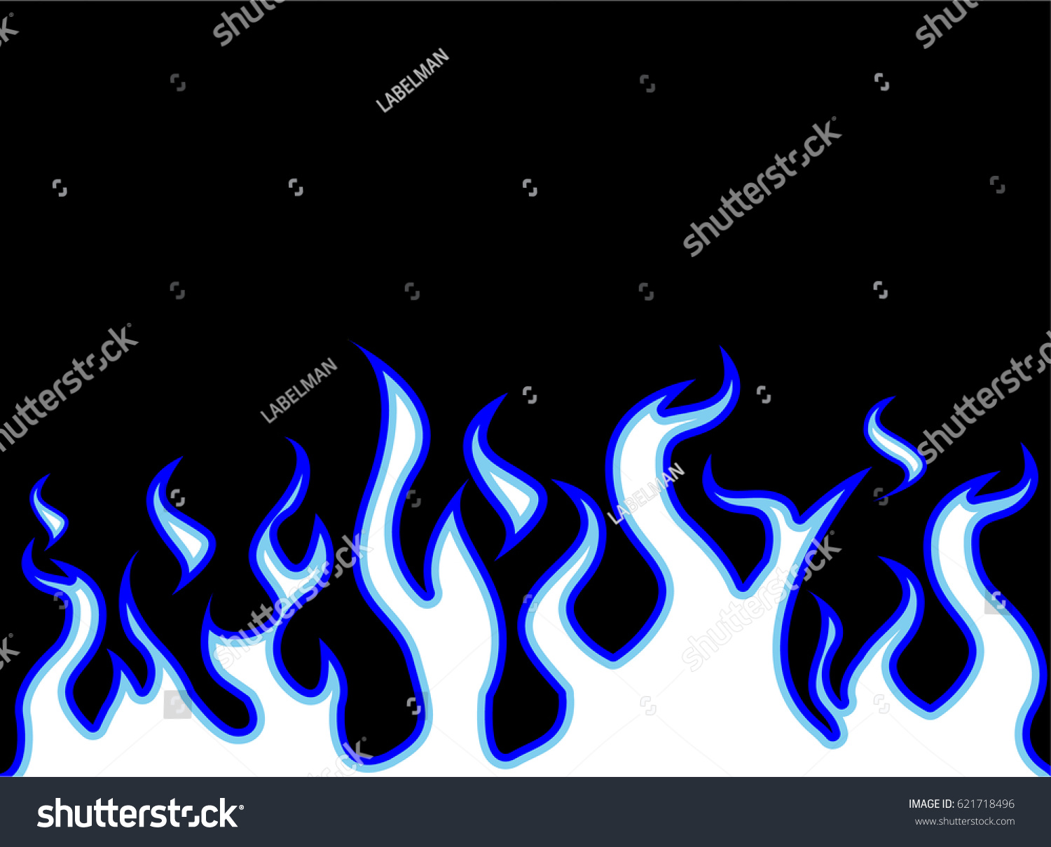 Fire Flames Style Carton Blue Stock Vector (Royalty Free) 621718496 ...