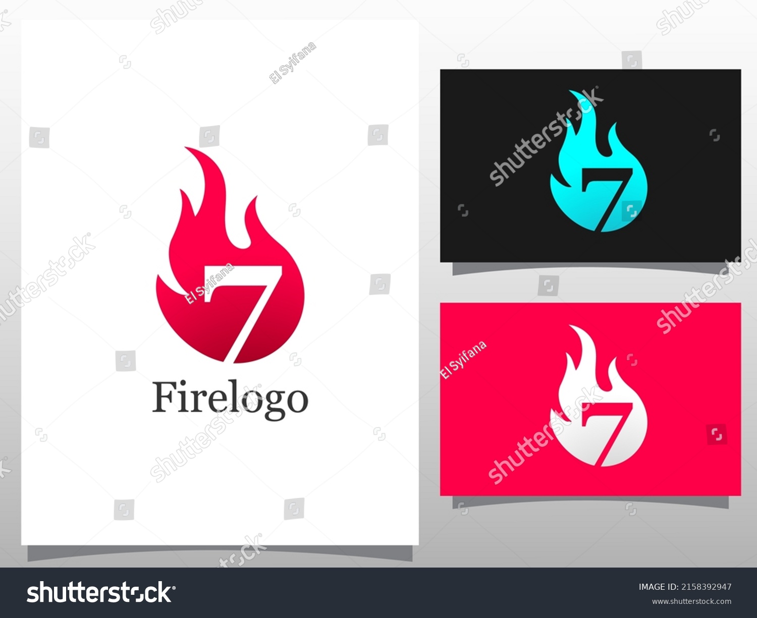 Fire Flames Number 7 Logo Design Stock Vector (Royalty Free) 2158392947 ...