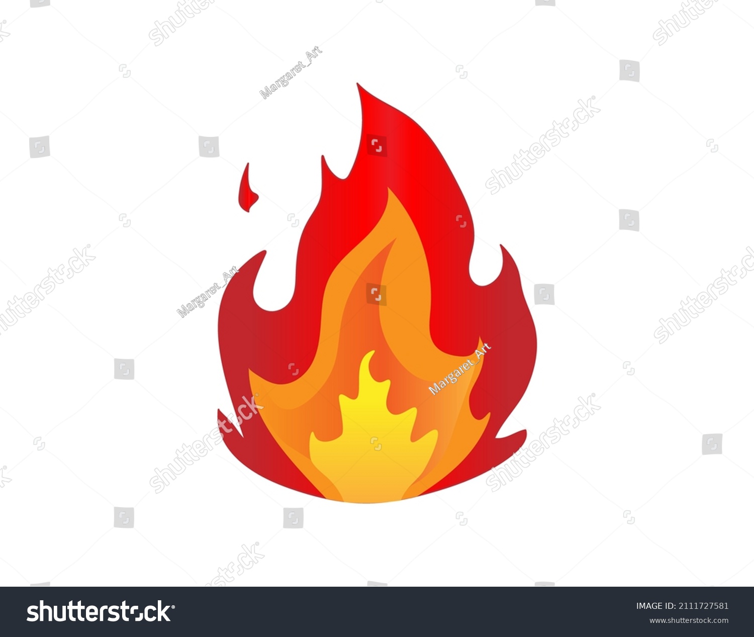Fire Flat Design Vector Illustration Isolated Stock Vector (Royalty ...