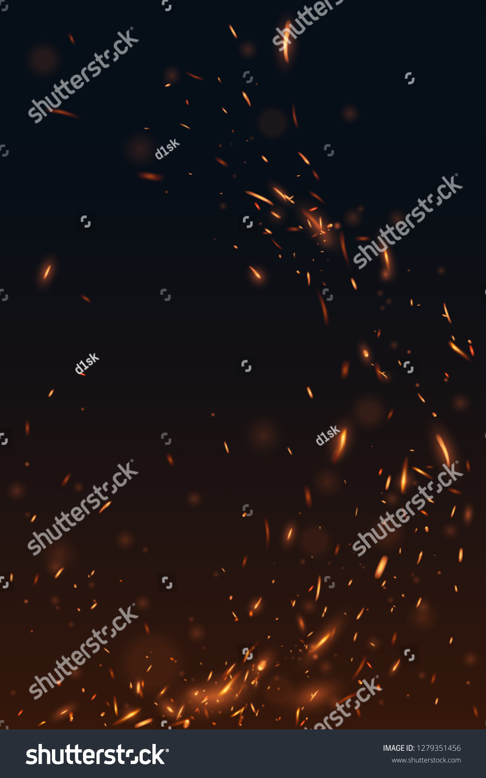 Fire Flying Sparks Background Stock Vector (Royalty Free) 1279351456 ...