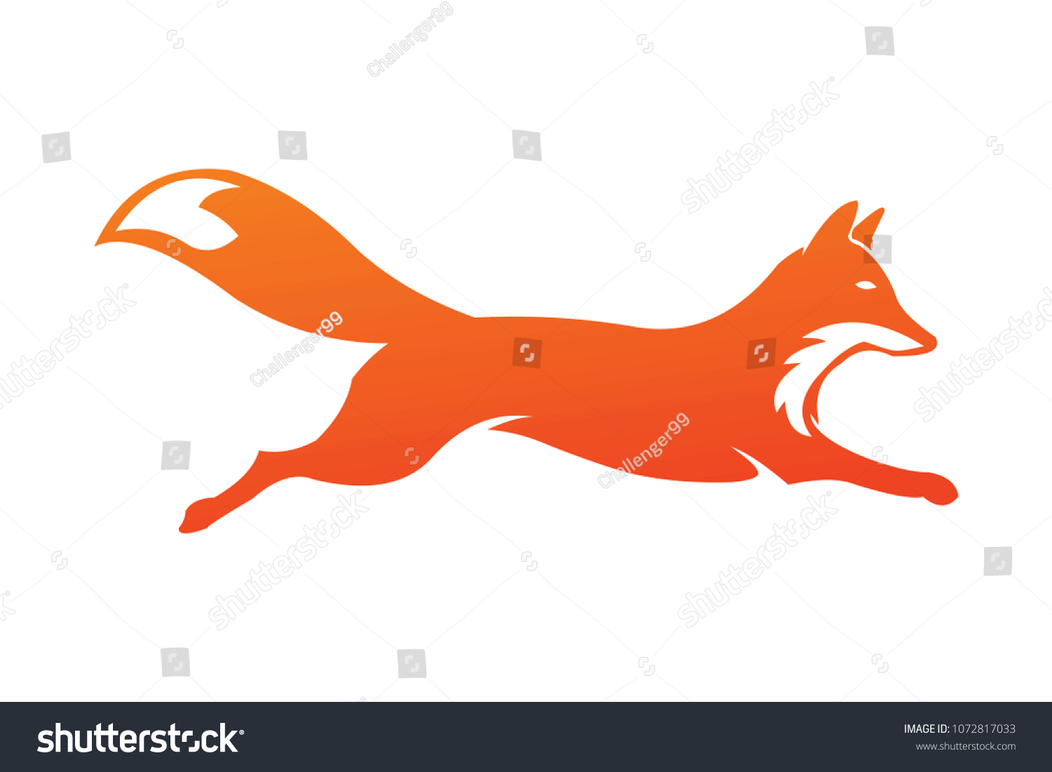 Fire Fox Logo Design Stock Vector (Royalty Free) 1072817033
