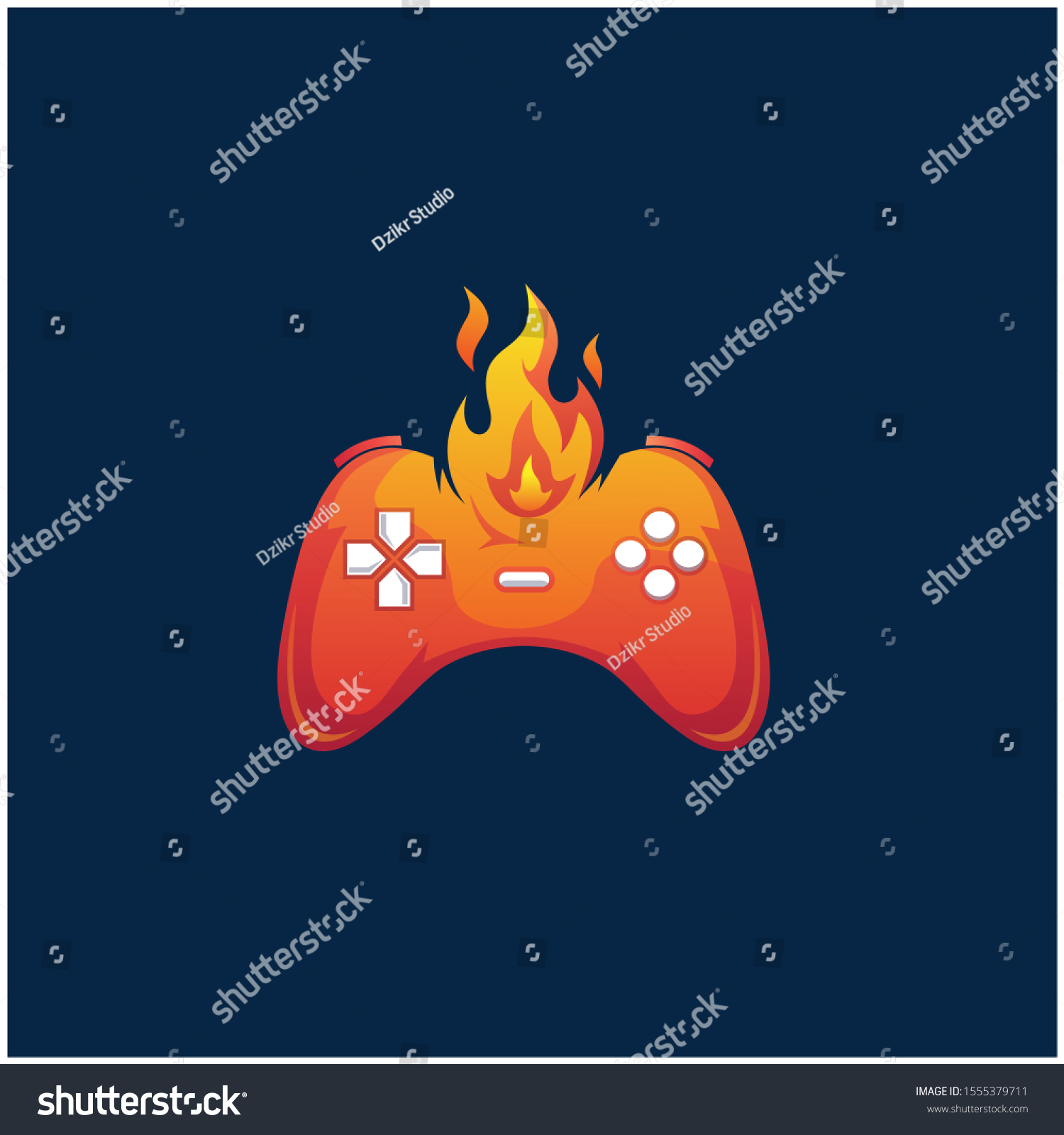 Fire Gamepad Logo Design Vector Stock Vector (Royalty Free) 1555379711 ...