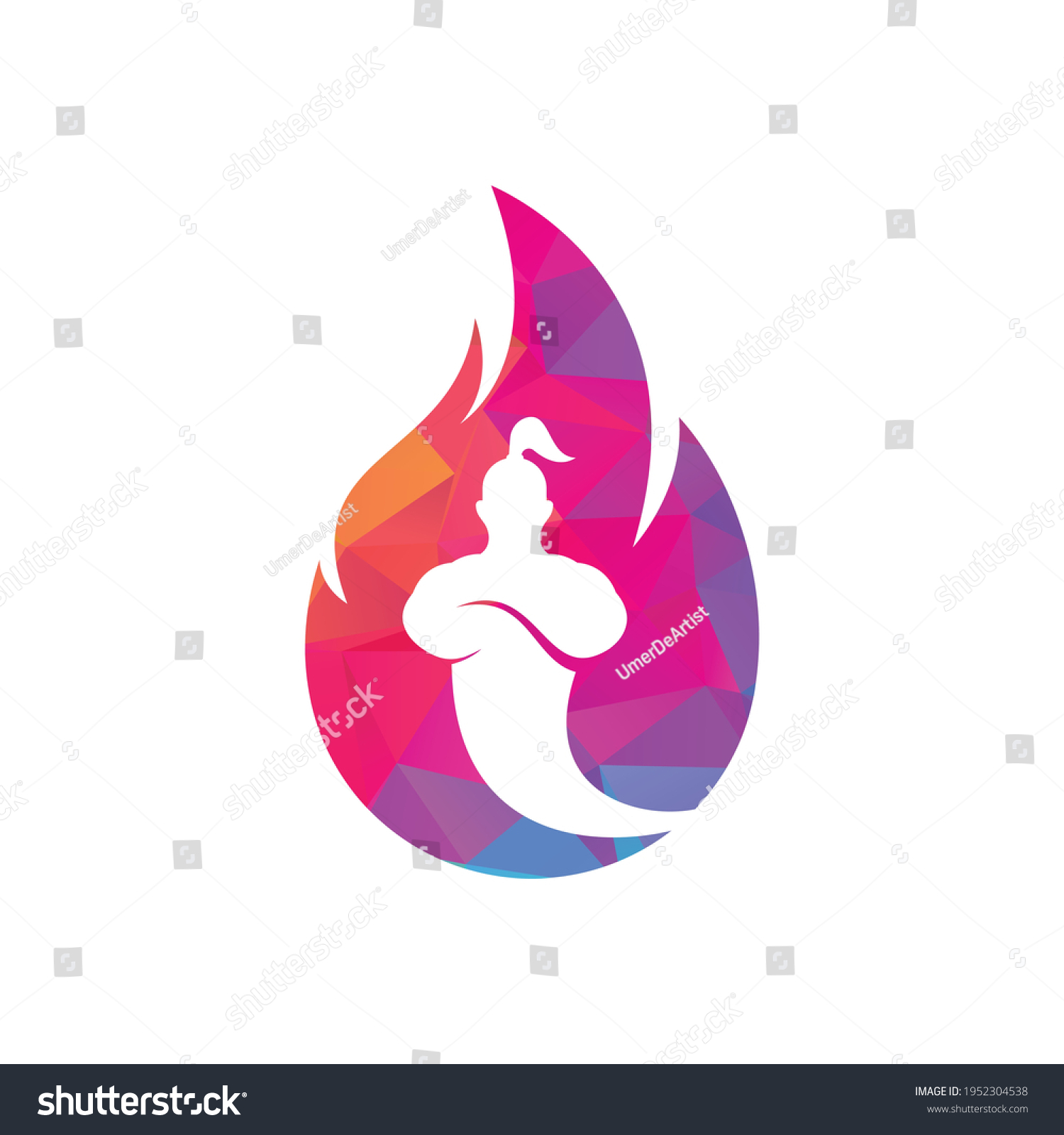 Fire Genie Logo Design Template Stock Vector (Royalty Free) 1952304538 ...