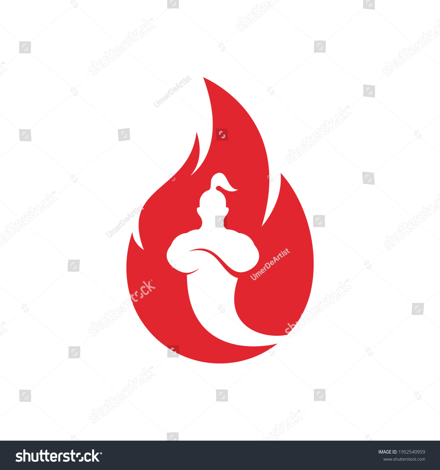 Fire Genie Logo Design Template Stock Vector (Royalty Free) 1952540959 ...