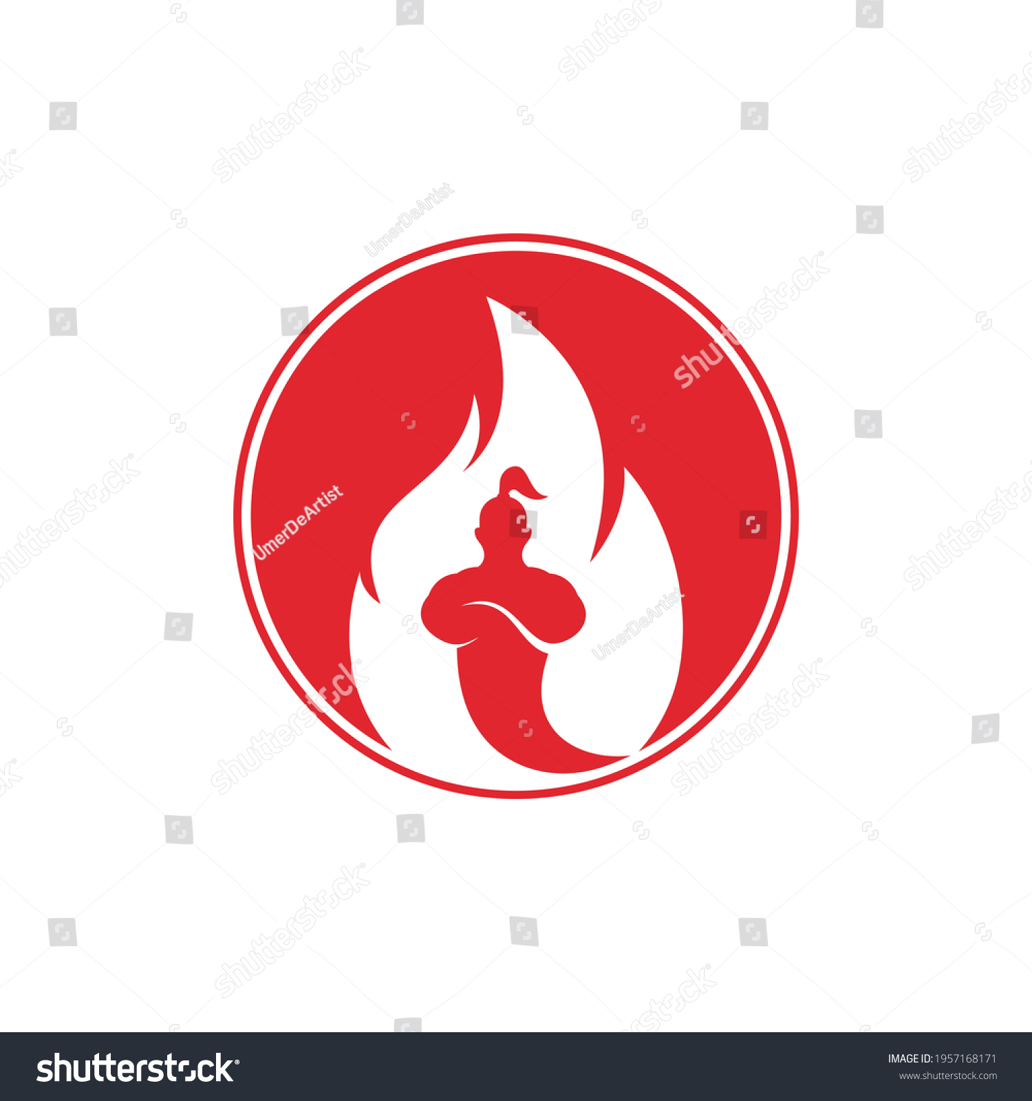 Fire Genie Logo Design Template Stock Vector (Royalty Free) 1957168171 ...