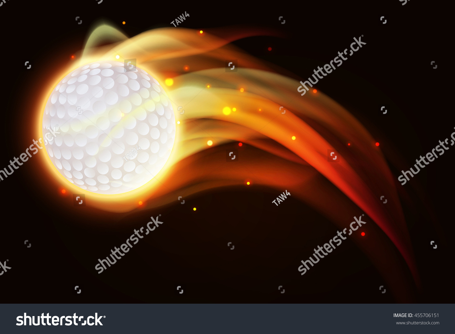 Fire Golf Vector Art Illustration Stock Vector (Royalty Free) 455706151