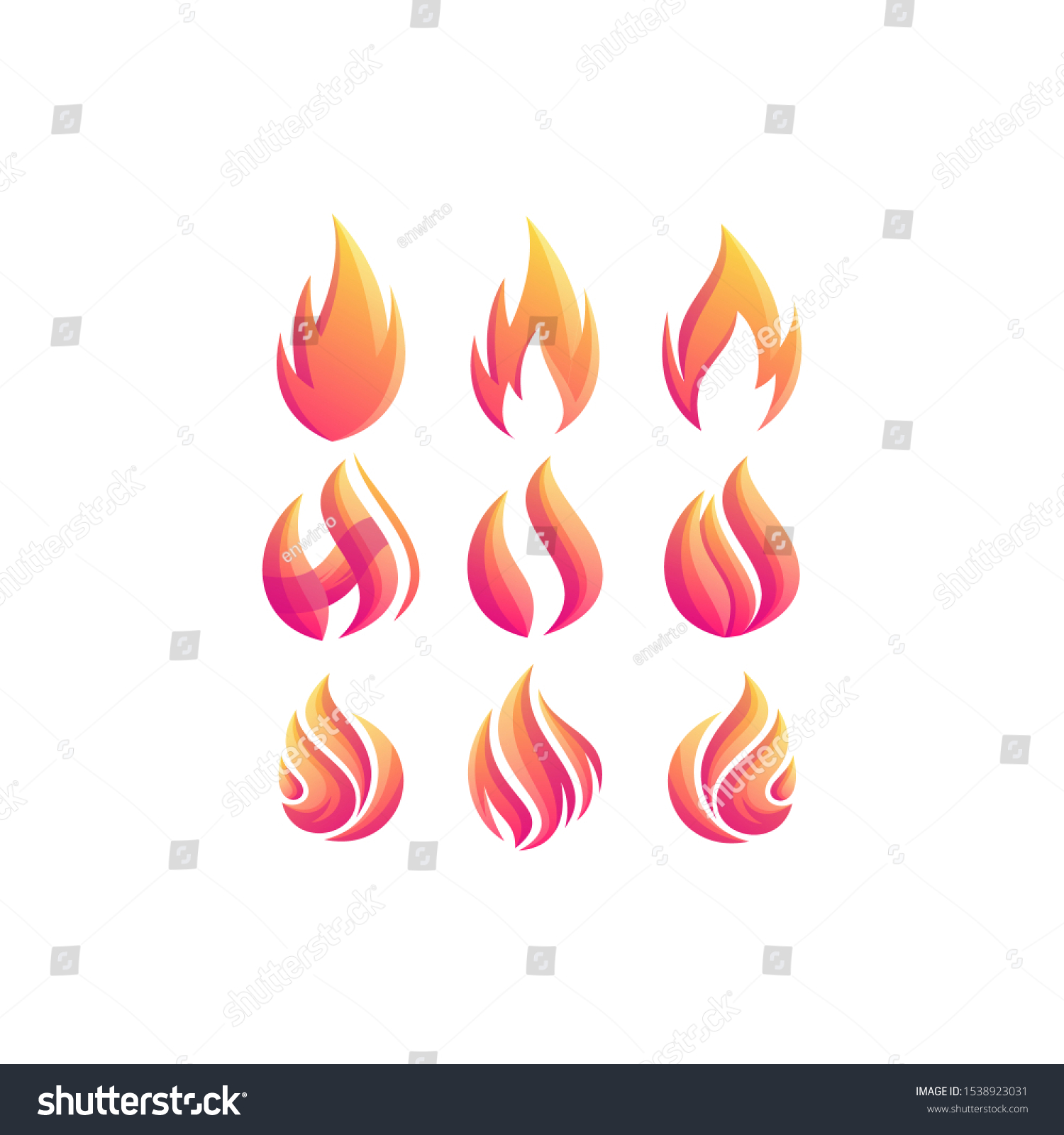 Fire Gradient Color Logo Design Stock Vector (Royalty Free) 1538923031