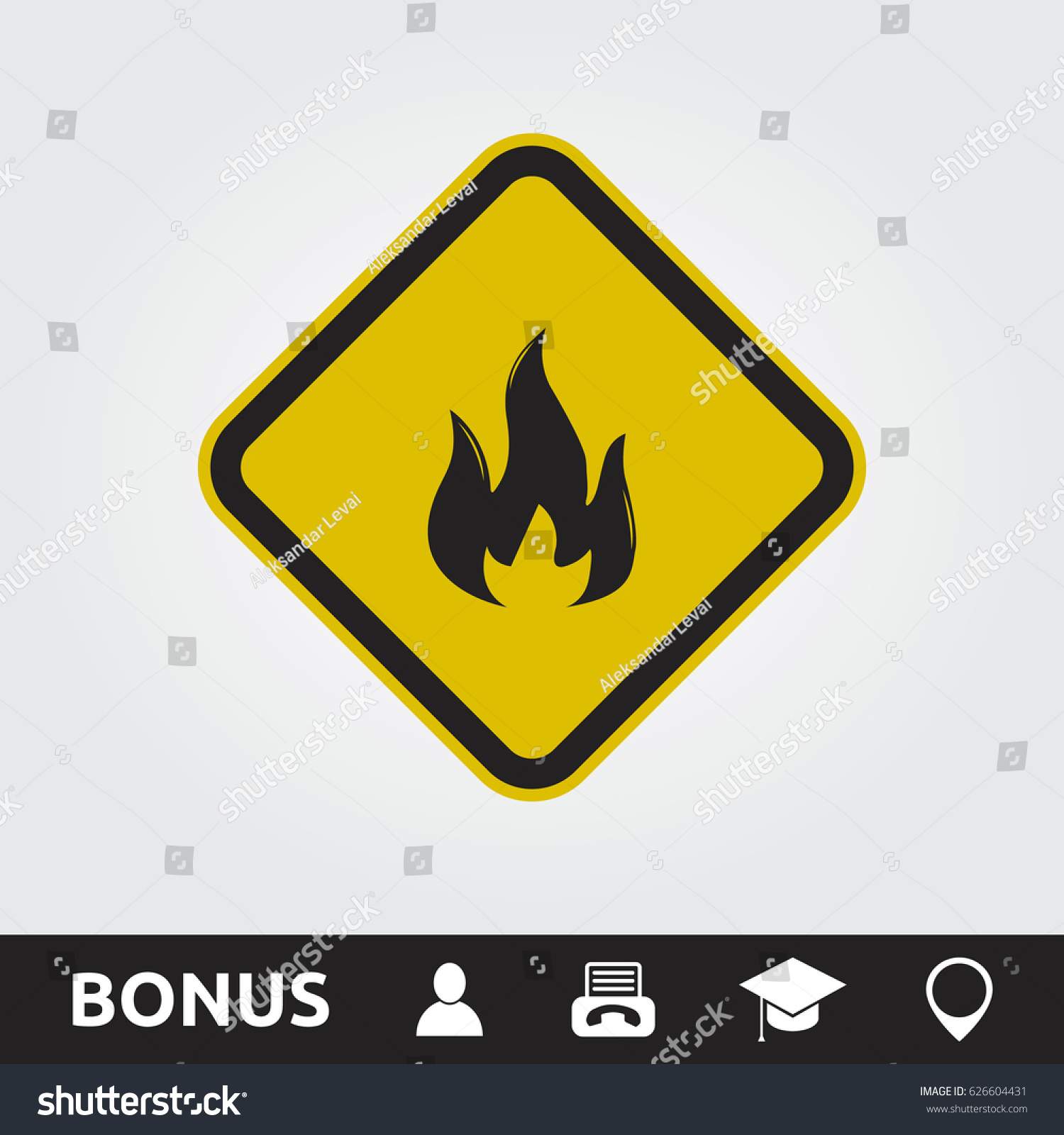 Fire Hazard Square Sign Stock Vector (Royalty Free) 626604431