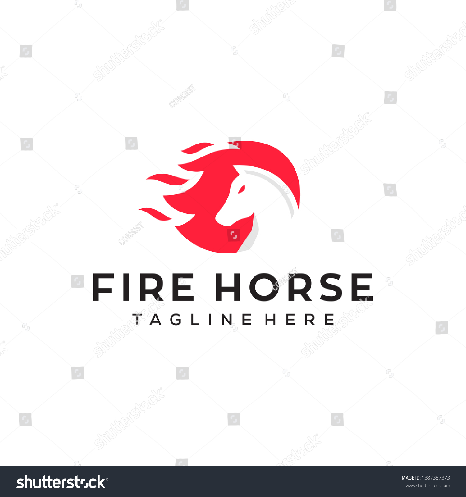 Fire Horse Concept Vector Logo Design Stock Vector (Royalty Free ...