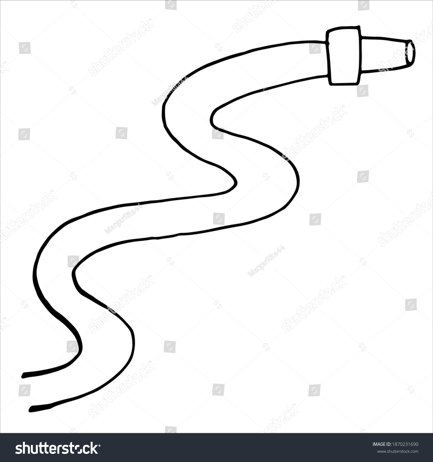 Fire Hose Extinguishing Fires Doodle Style Stock Vector Royalty Free 1870231690 Shutterstock