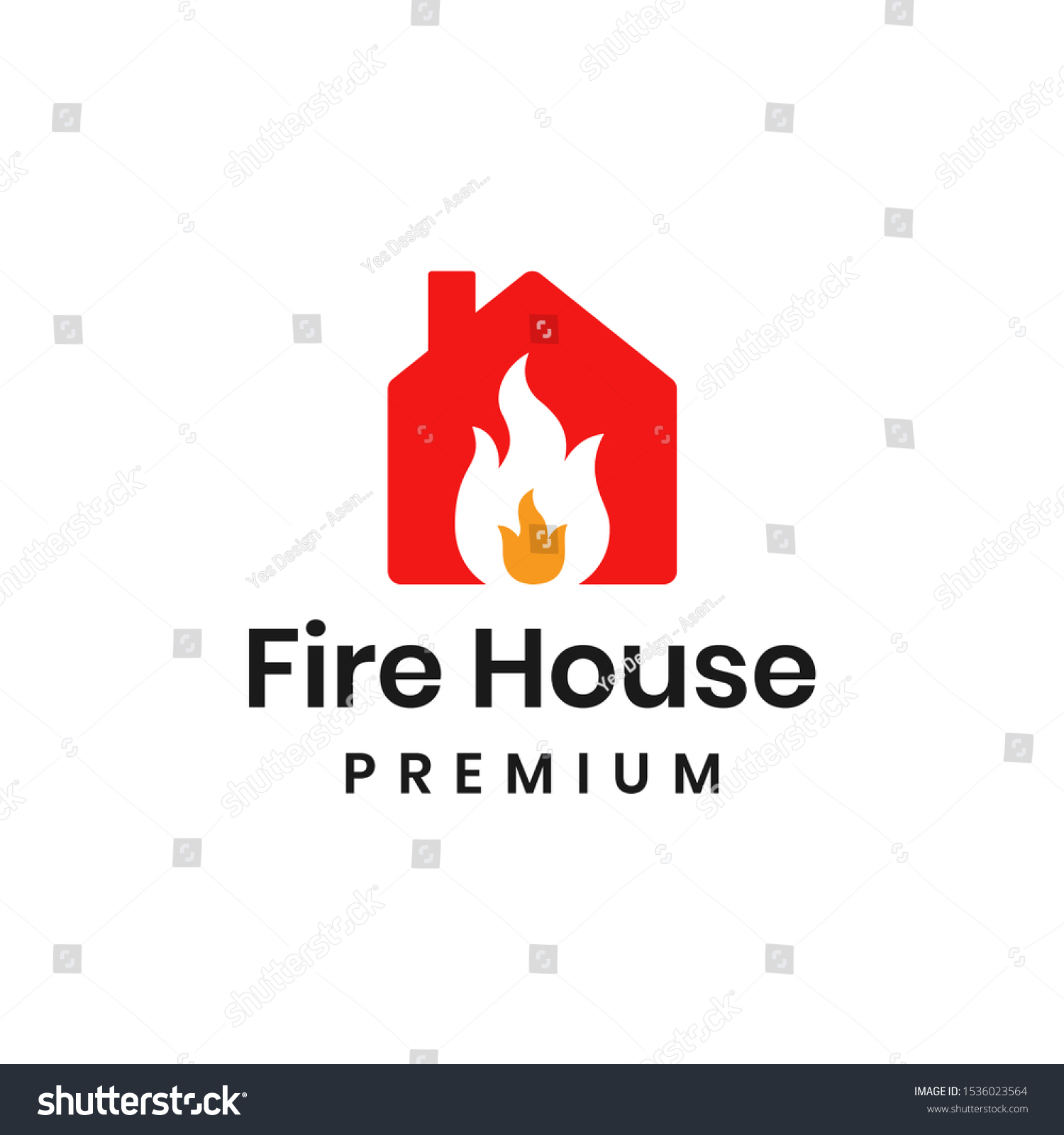 Fire House Logo Design Vector Stock Vector (Royalty Free) 1536023564 ...