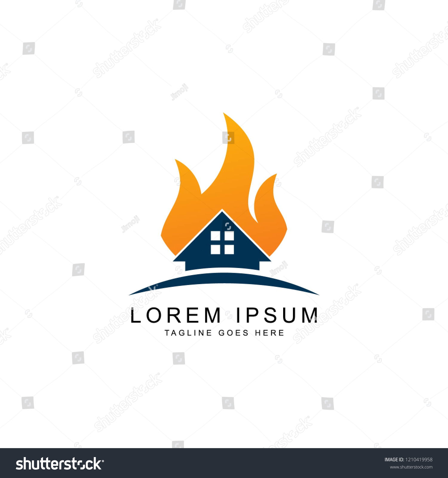 Fire House Logo Template: vector de stock (libre de regalías ...