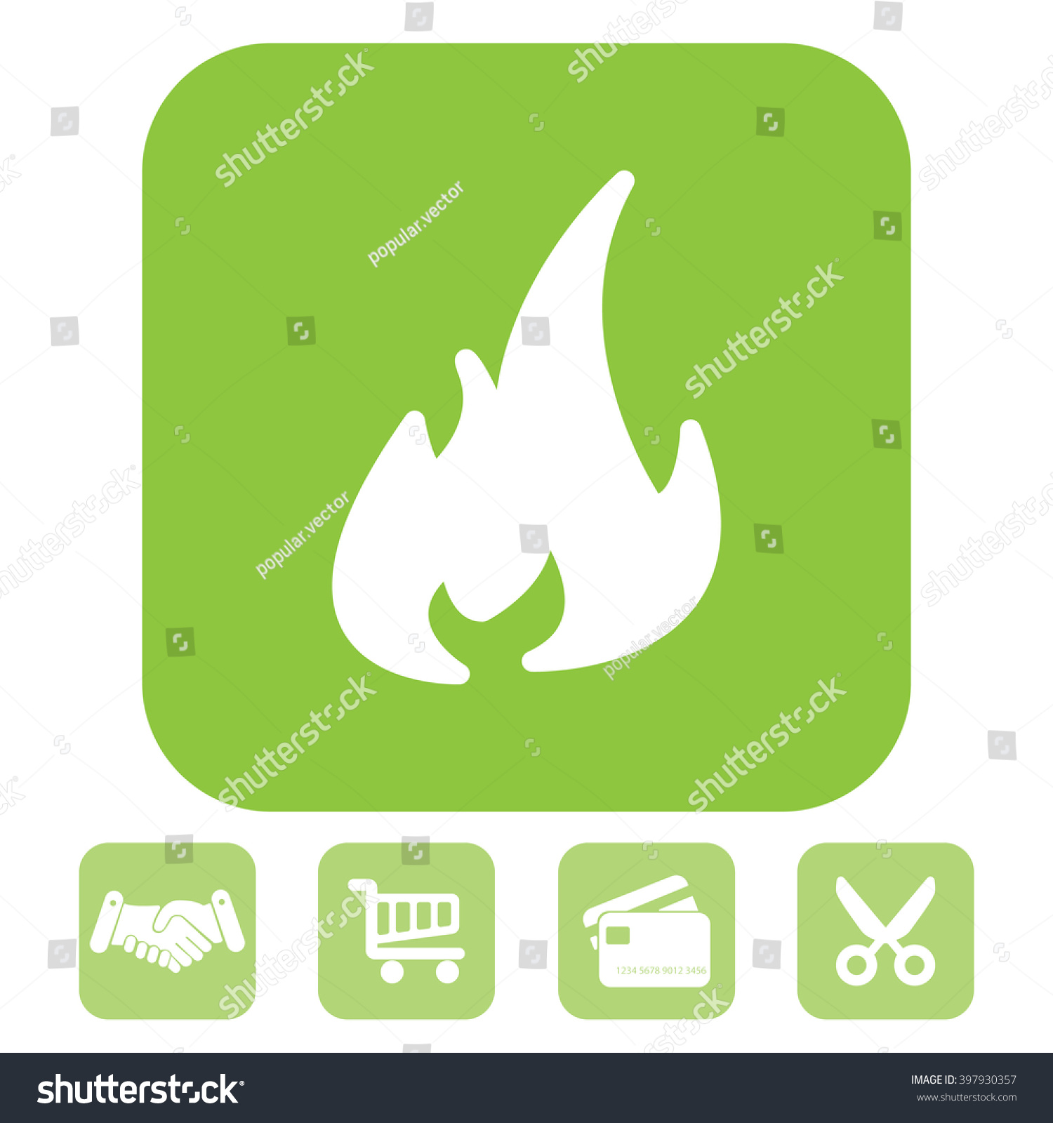Fire Icon Fire Symbol Stop Fire Stock Vector (Royalty Free) 397930357
