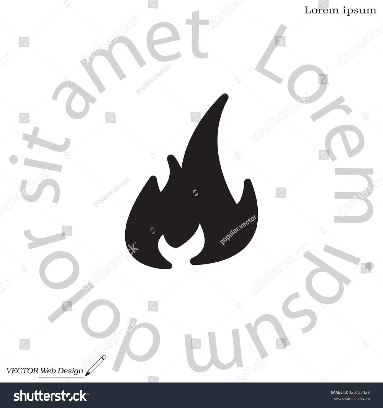 Fire Icon Fire Symbol Stop Fire: vector de stock (libre de regalías ...