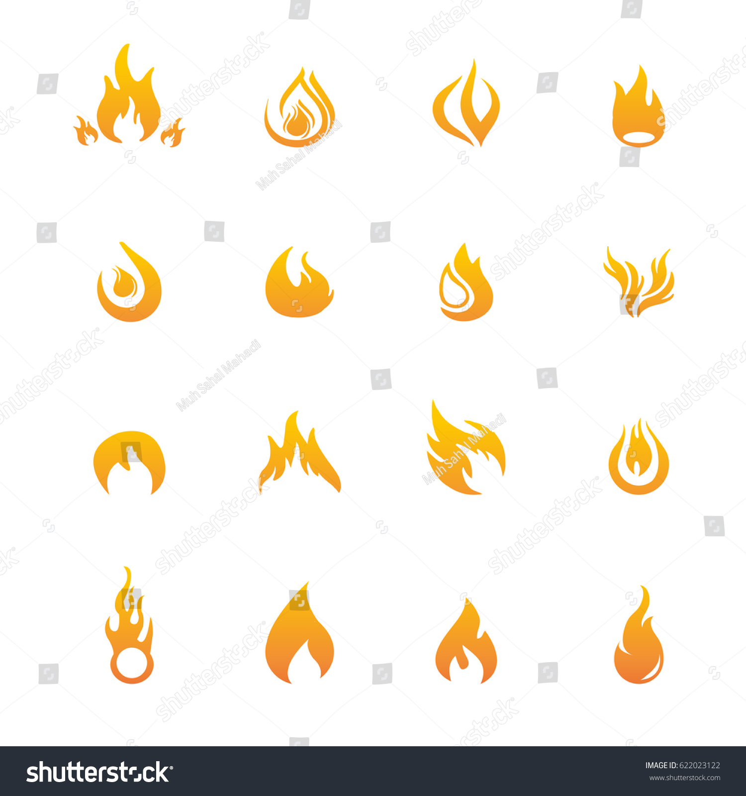 Fire Icon Set Stock Vector (Royalty Free) 622023122 | Shutterstock
