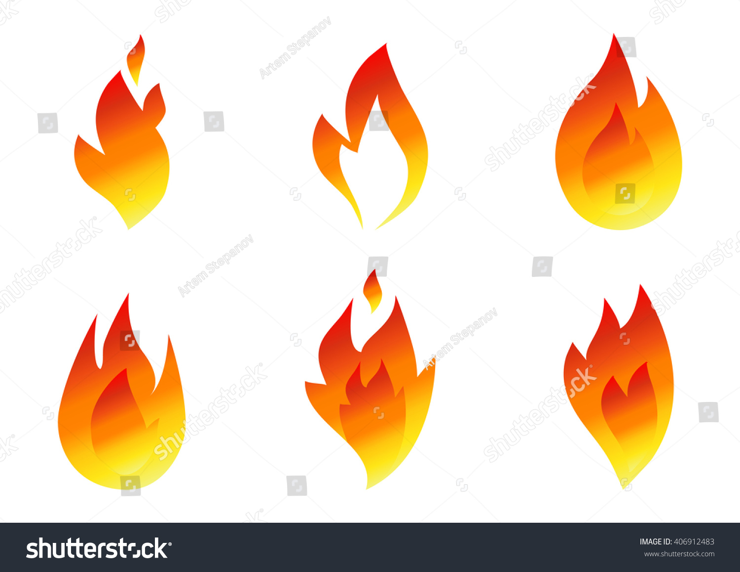 Fire Icon Set Fire Vector Logo Stock Vector 406912483 - Shutterstock