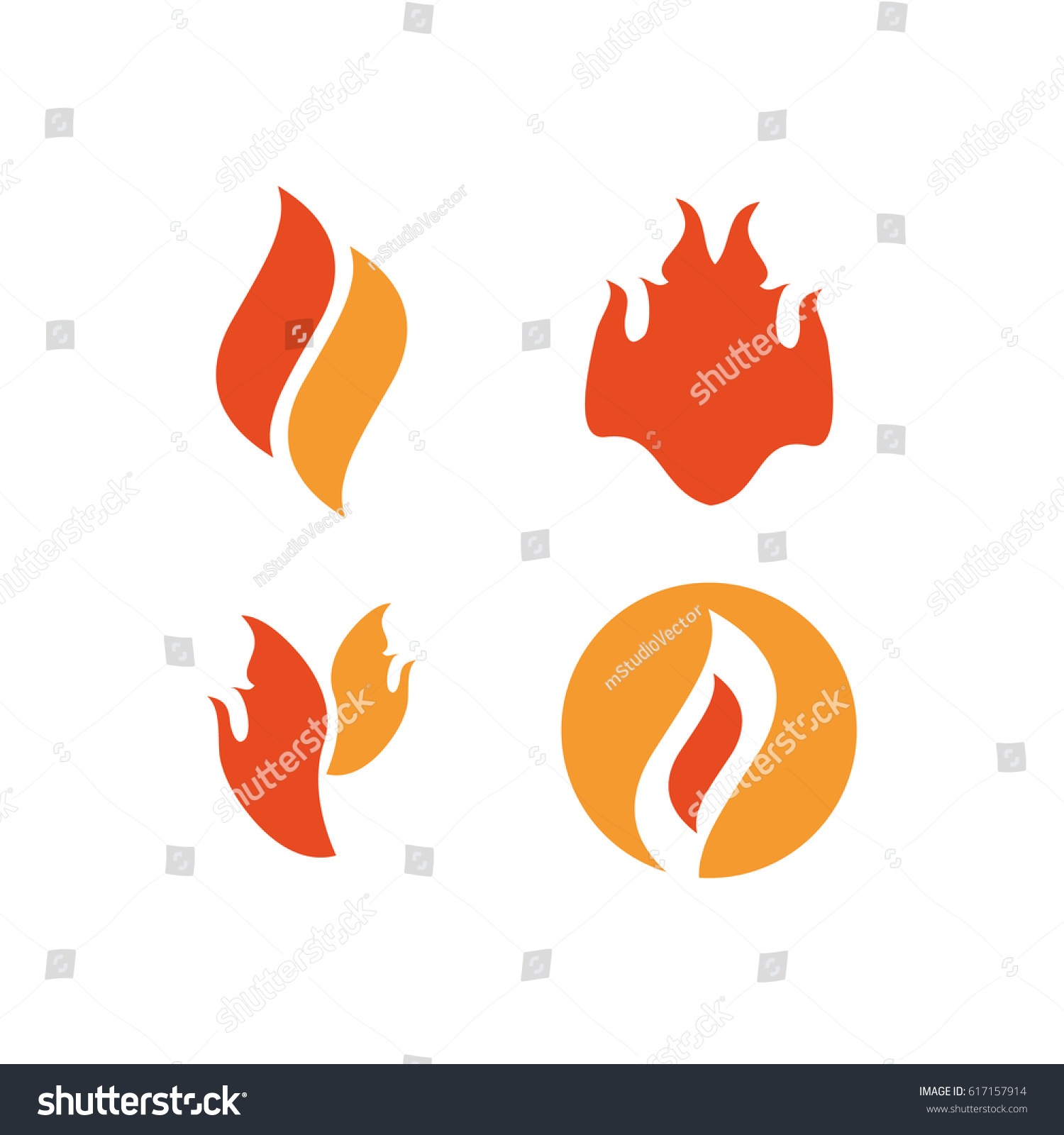 Fire Icons Fire Flame Vector Illustration Stock Vector (Royalty Free ...