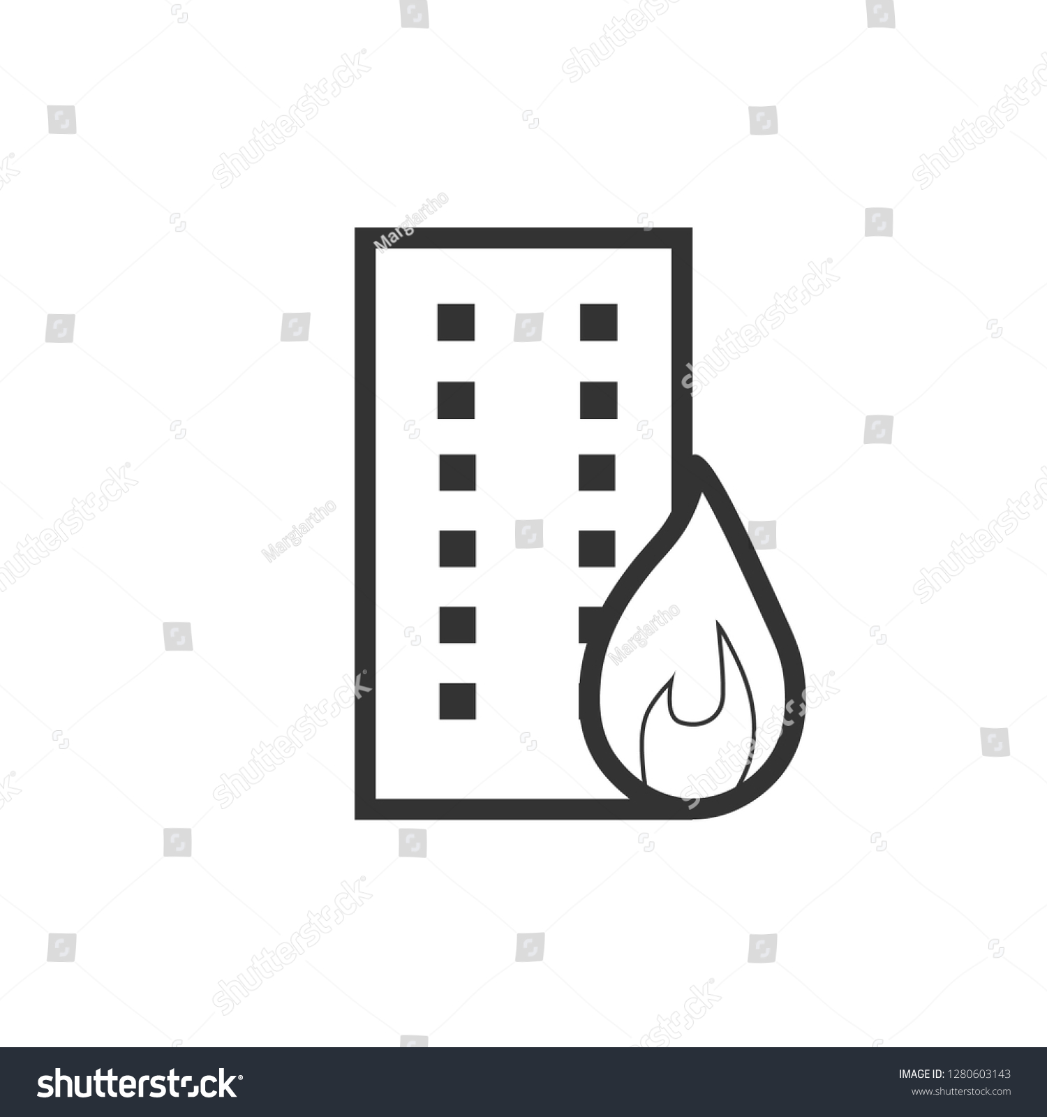 Fire Building Icon Vector Stock Vector (Royalty Free) 1280603143