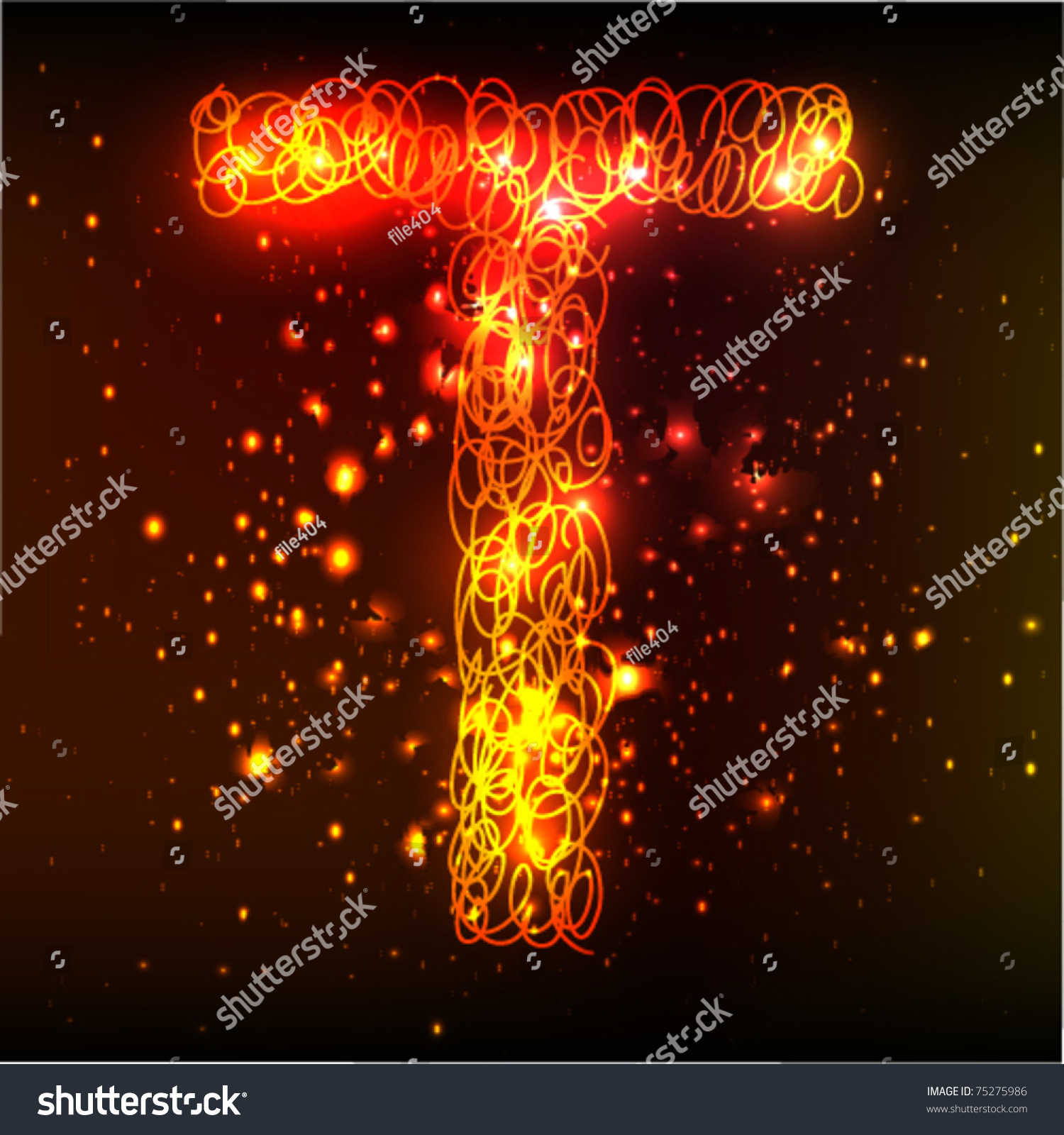 Fire Letter Stock Vector (Royalty Free) 75275986