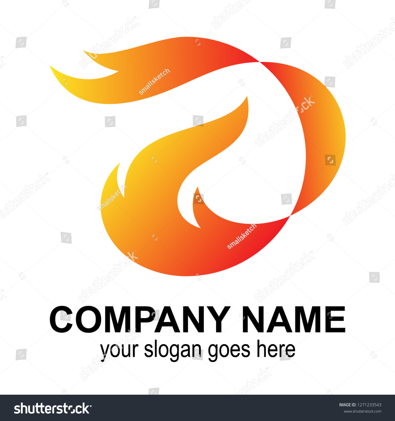 Fire Letter Logo Design Stock Vector (Royalty Free) 1271233543