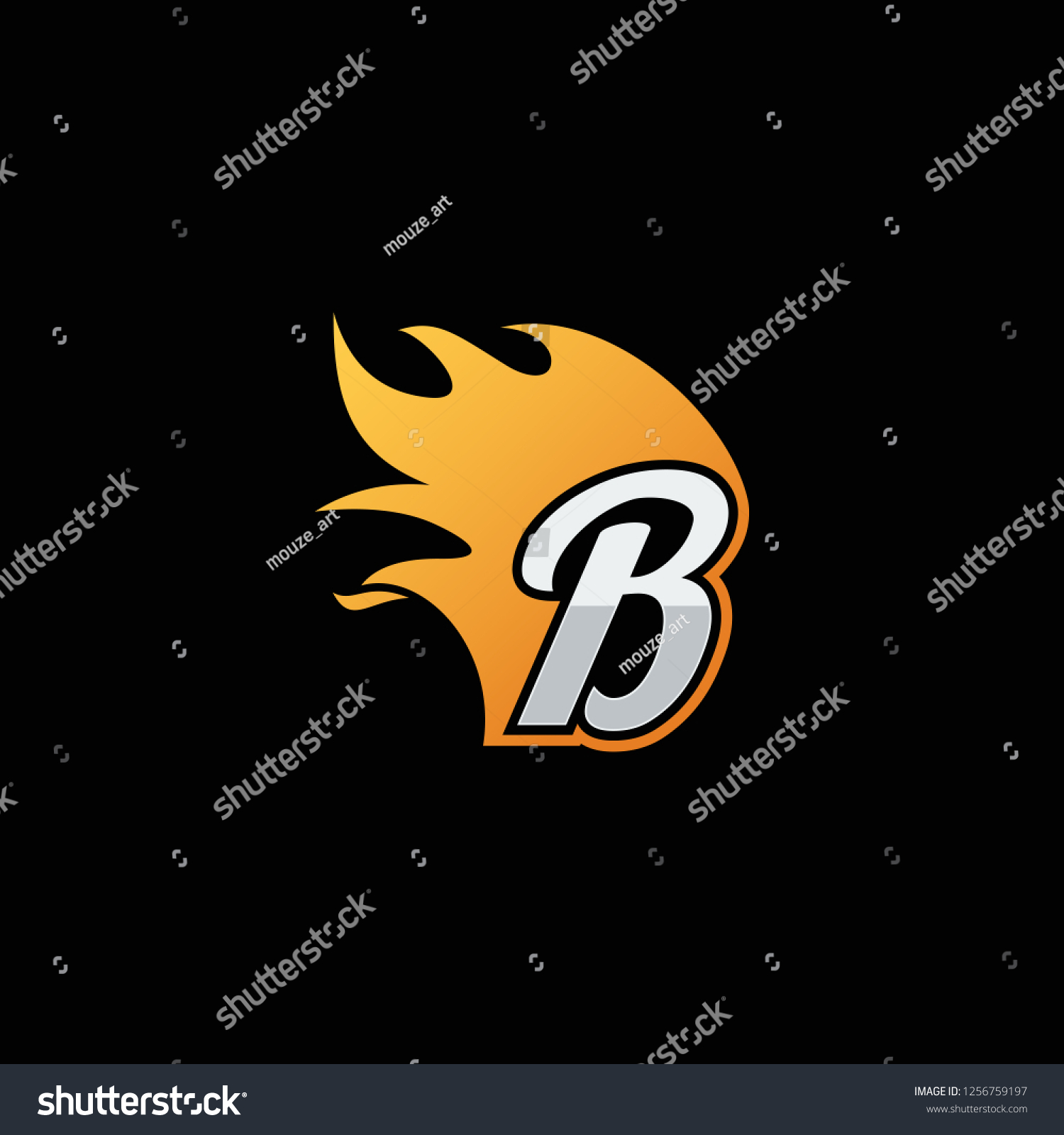 Fire Letter B Logo Template Vector Stock Vector (Royalty Free ...