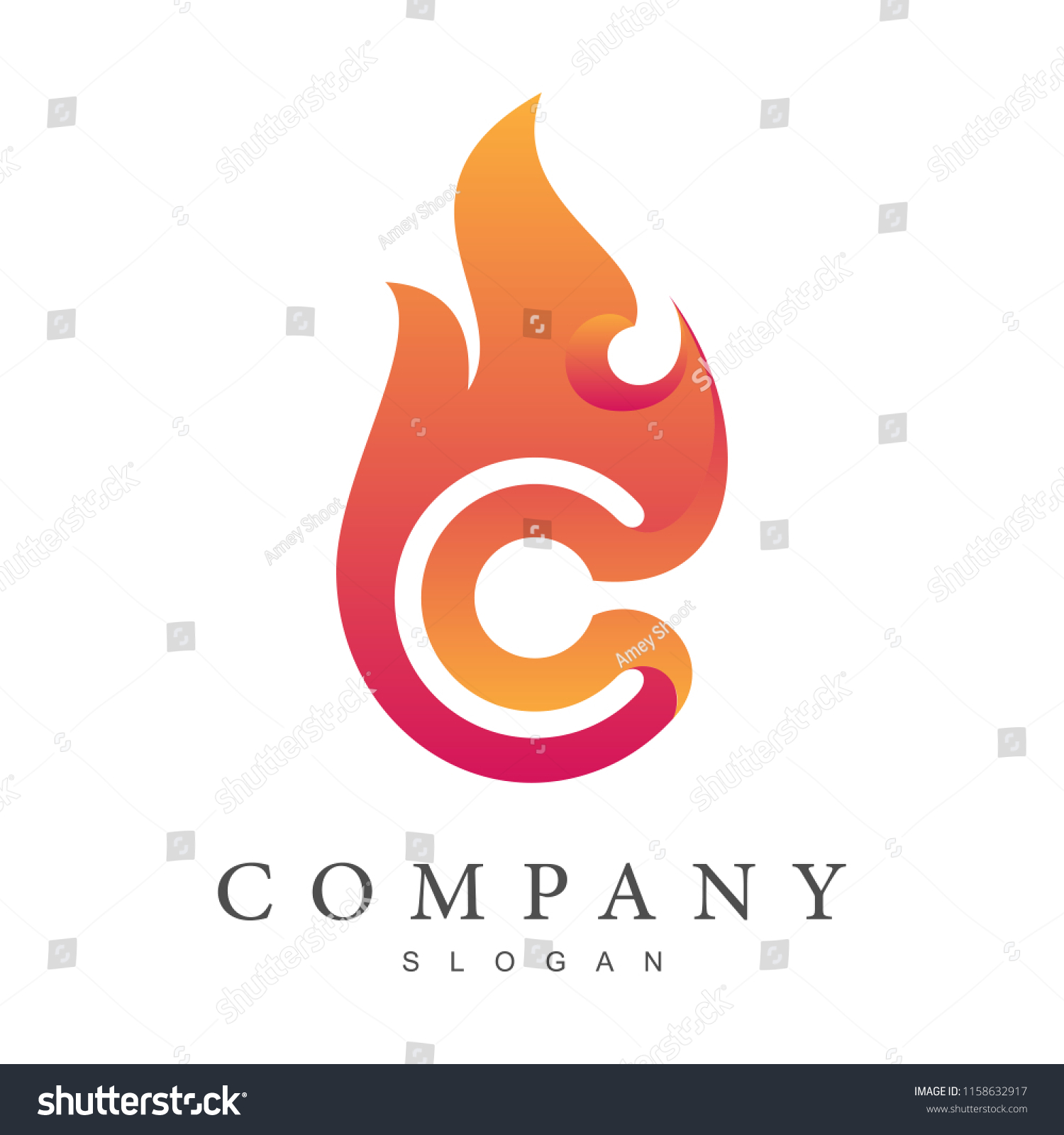 Fire Letter C Logo Template Stock Vector (Royalty Free) 1158632917 ...