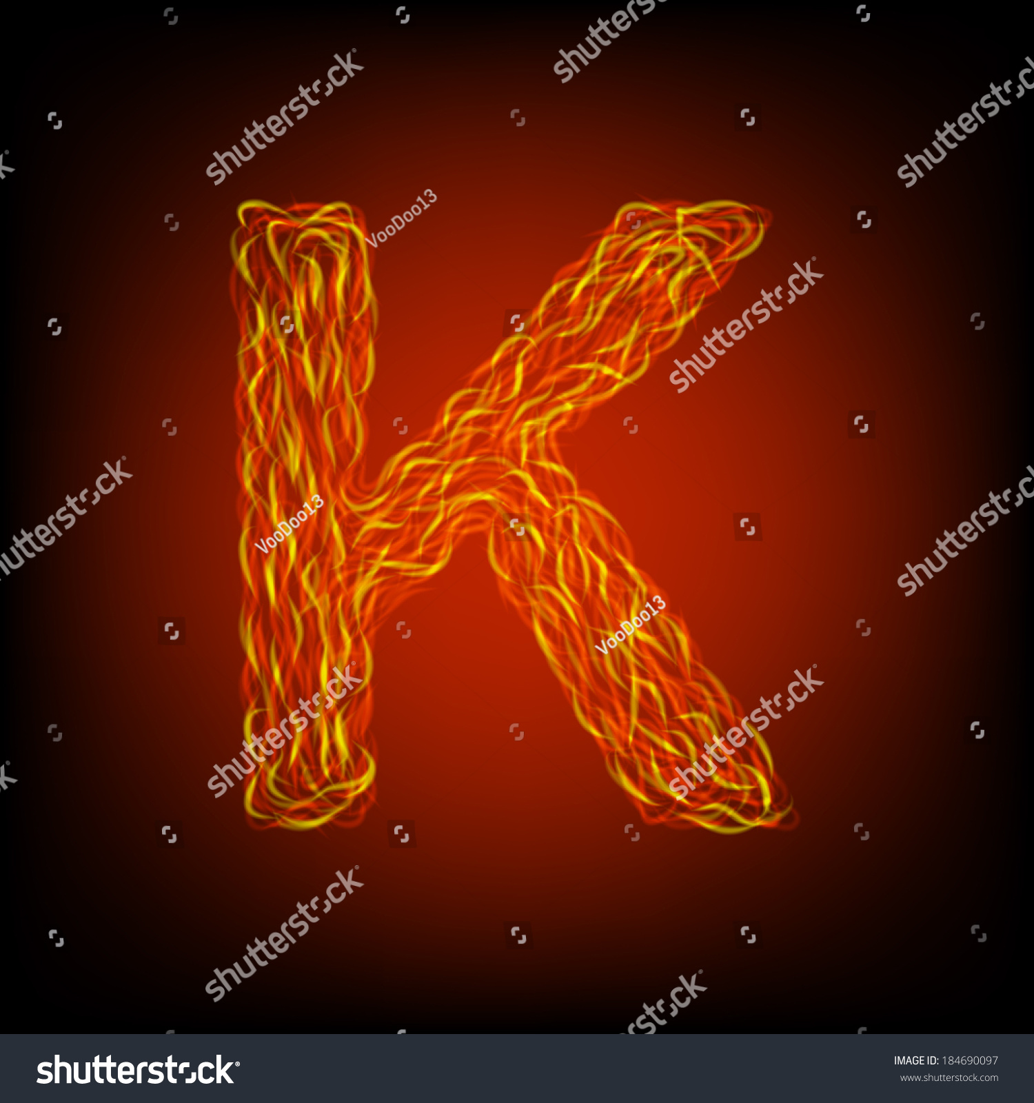 Fire Letter K Vector Illustration: vector de stock (libre de regalías ...