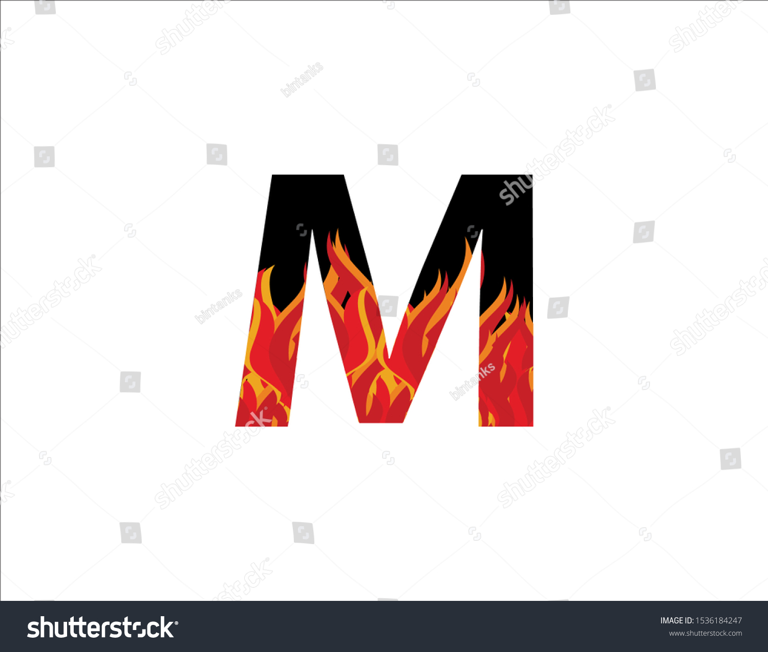 Fire Letter M Logo Icon Initial Stock Vector (Royalty Free) 1536184247 ...