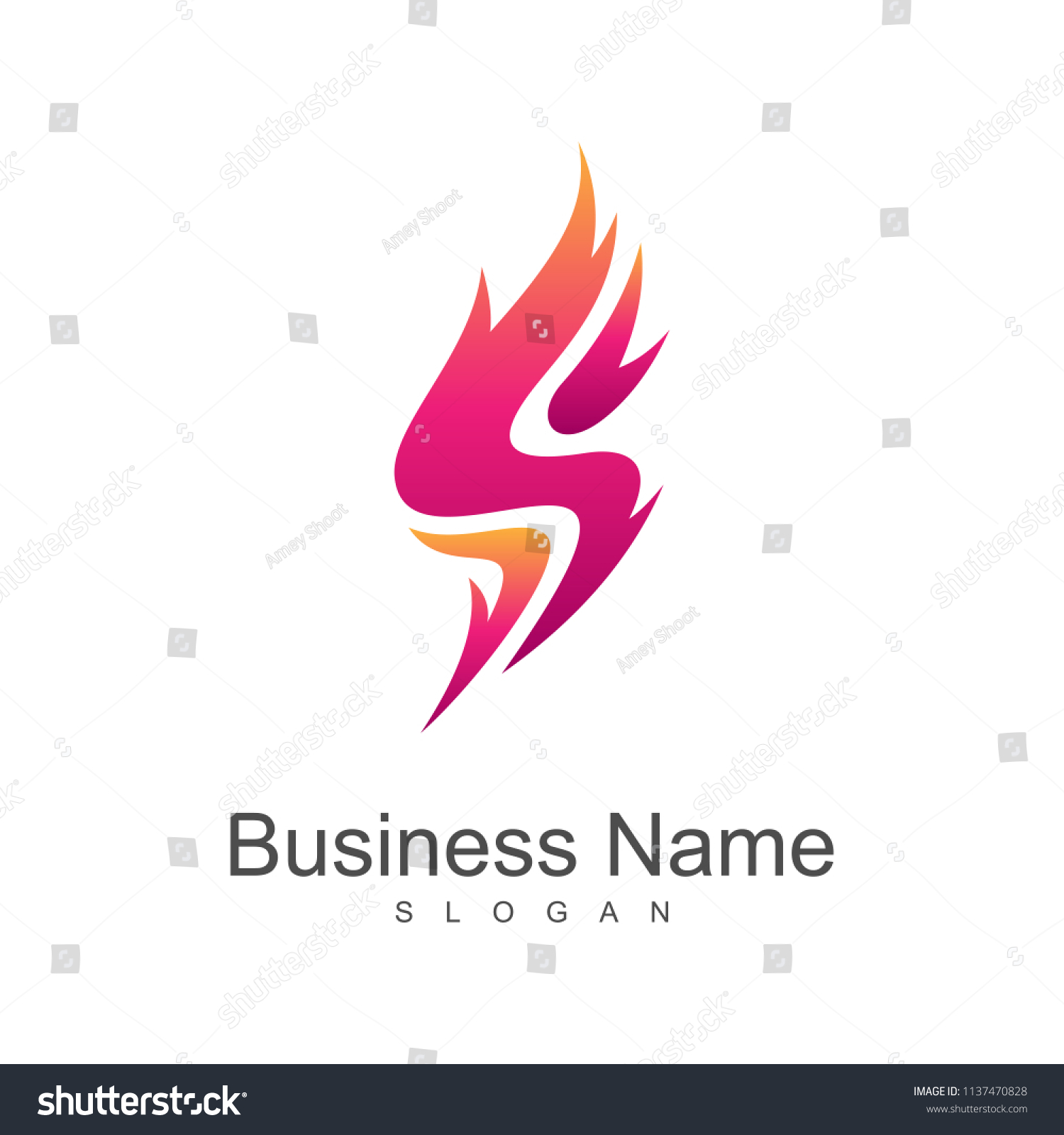 Fire Letter S Logo Design Template: vector de stock (libre de regalías ...