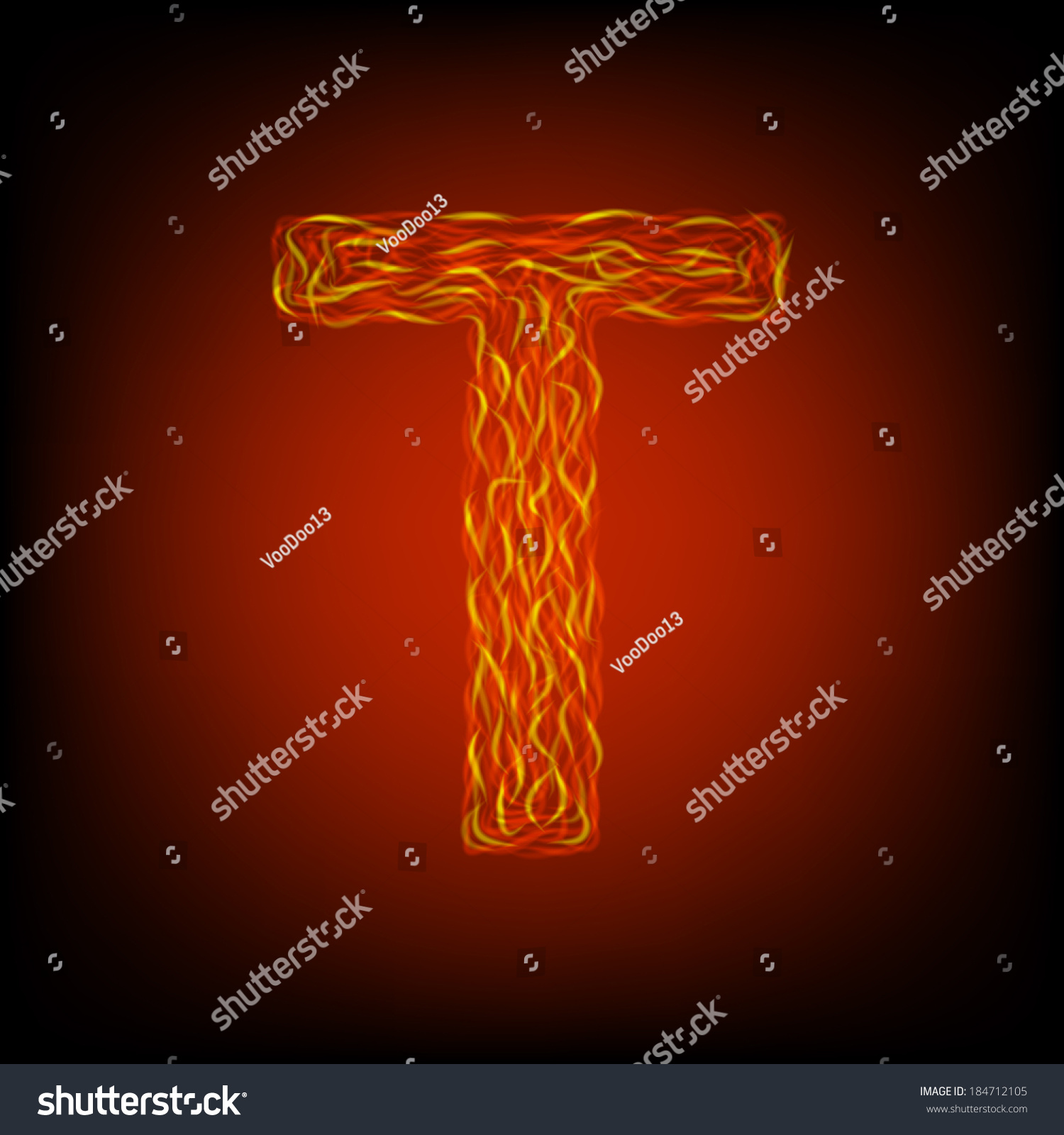 Fire Letter T Vector Illustration Stock Vector (Royalty Free) 184712105 ...