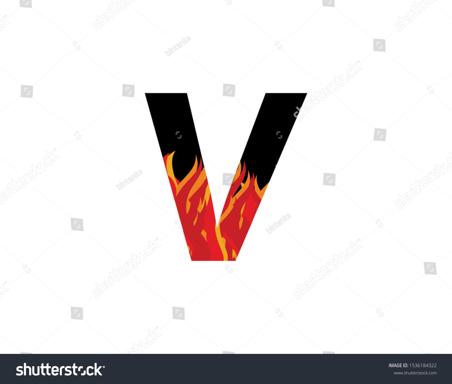 Fire Letter V Logo Icon Initial: vector de stock (libre de regalías ...
